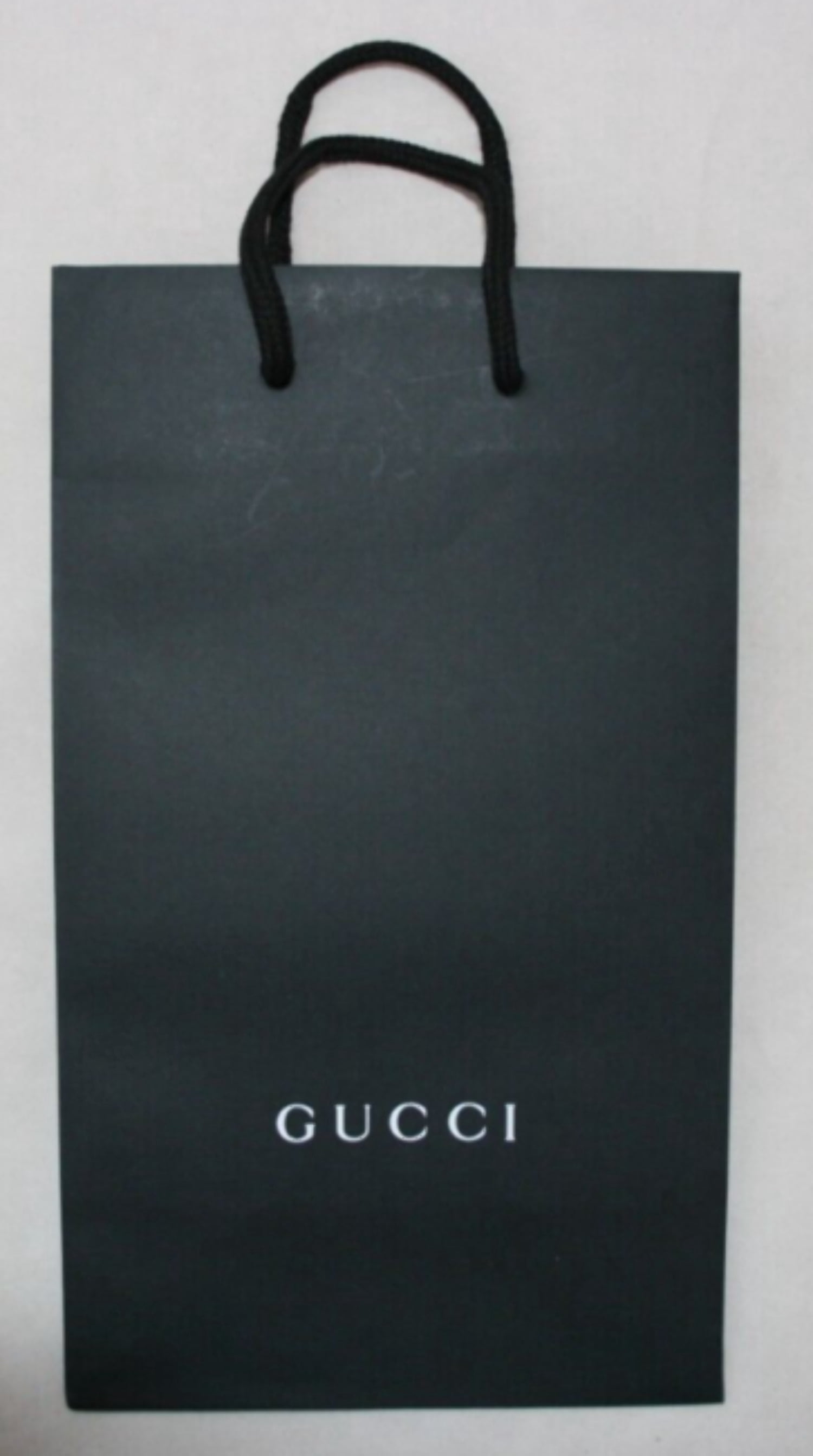 Gucci Shopping Gift Bag Designer Logo Packaging Black Paper Medium Size ...