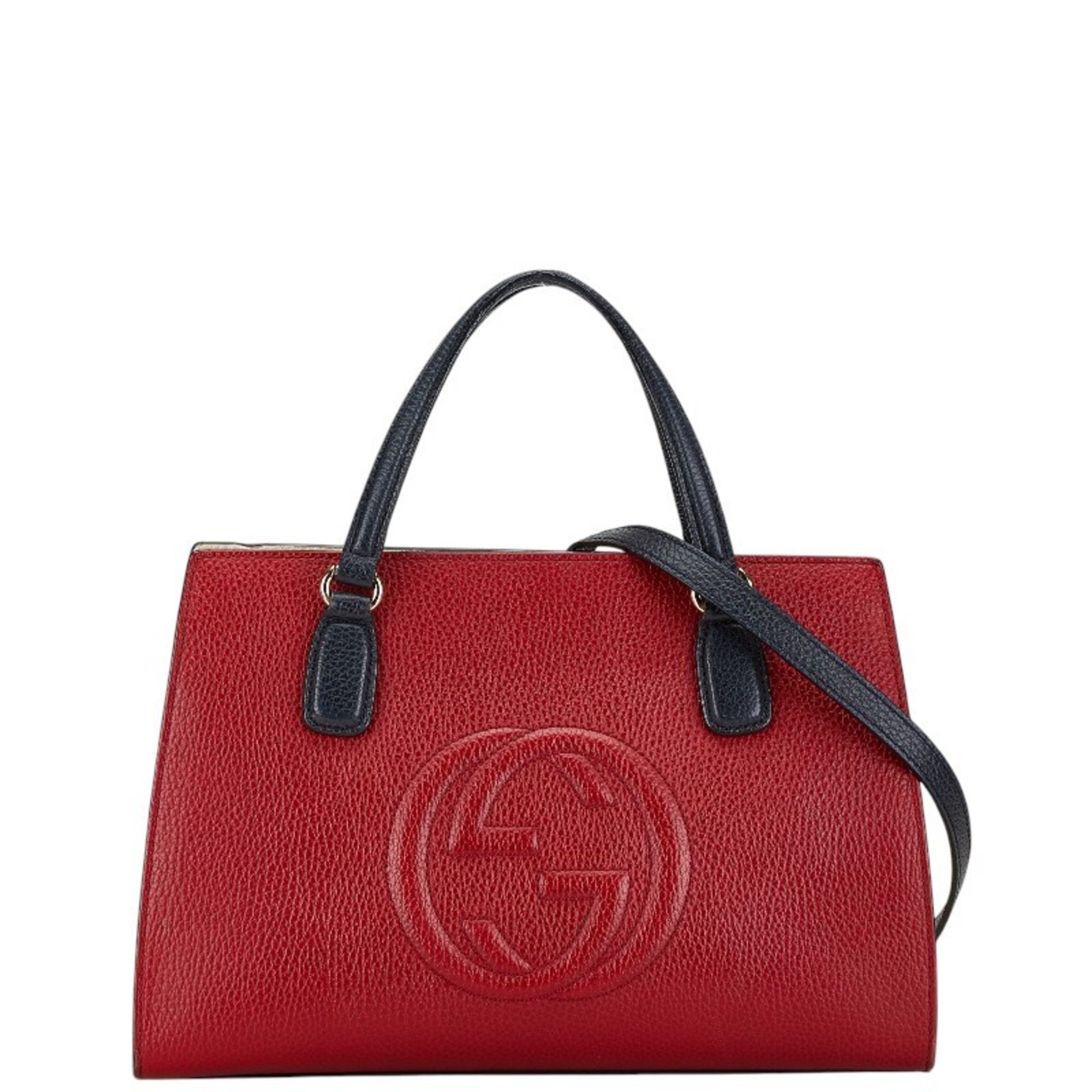 Pre-Owned Gucci Soho Interlocking G Handbag Shoulder Bag 431571 Red ...