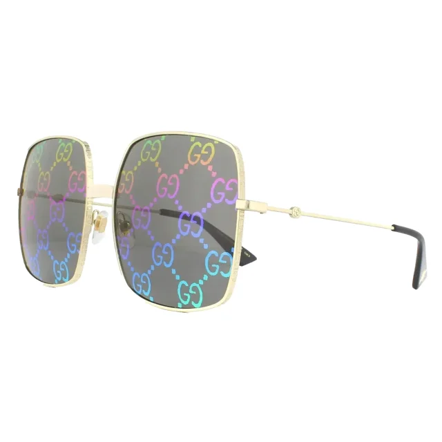 Gucci Eyewear GG 0414 S 003 - Gold Gray Sunglasses with Multicolor ...