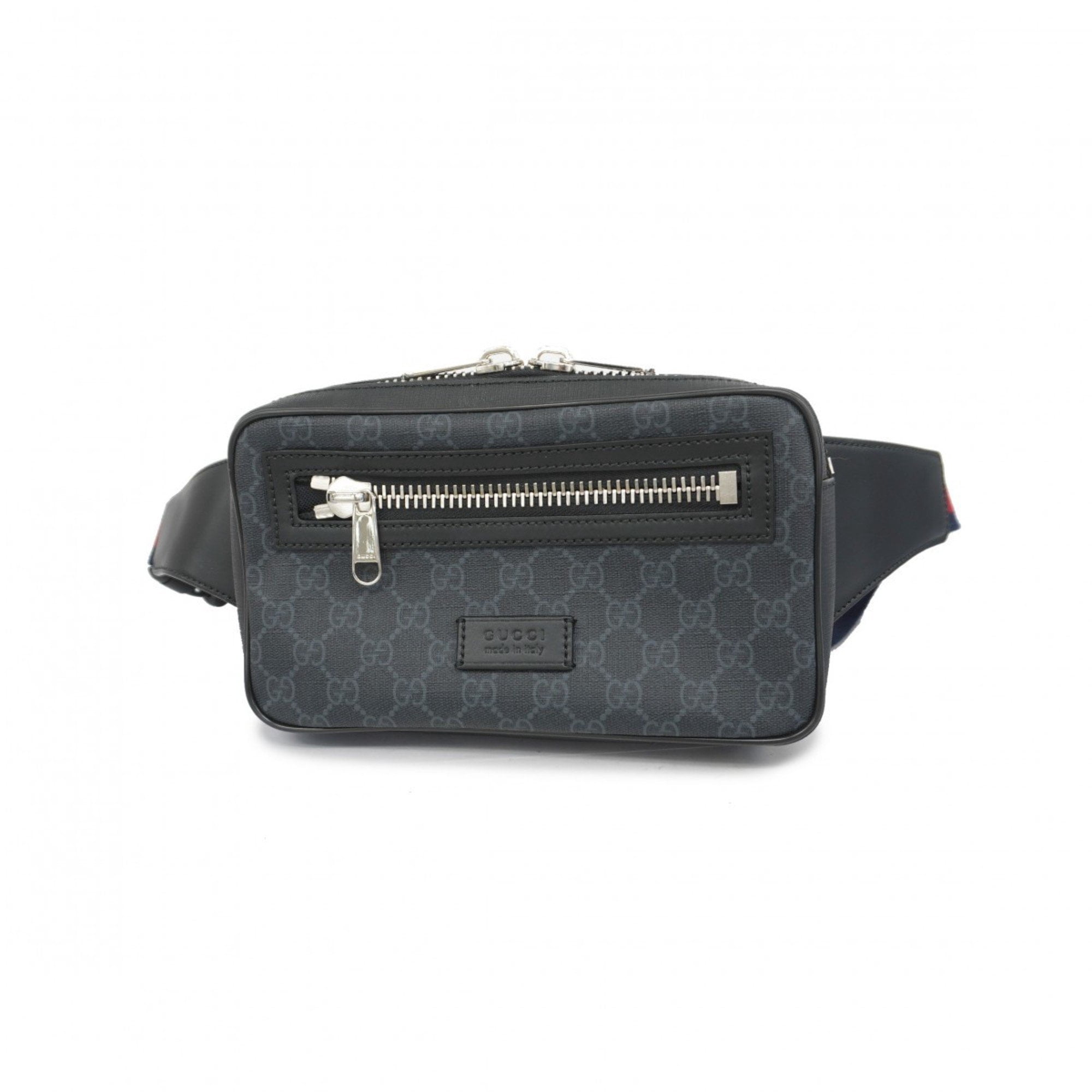 Pre-Owned Gucci Waist Bag GG Supreme Sherry Line 474293 Black Men's ...