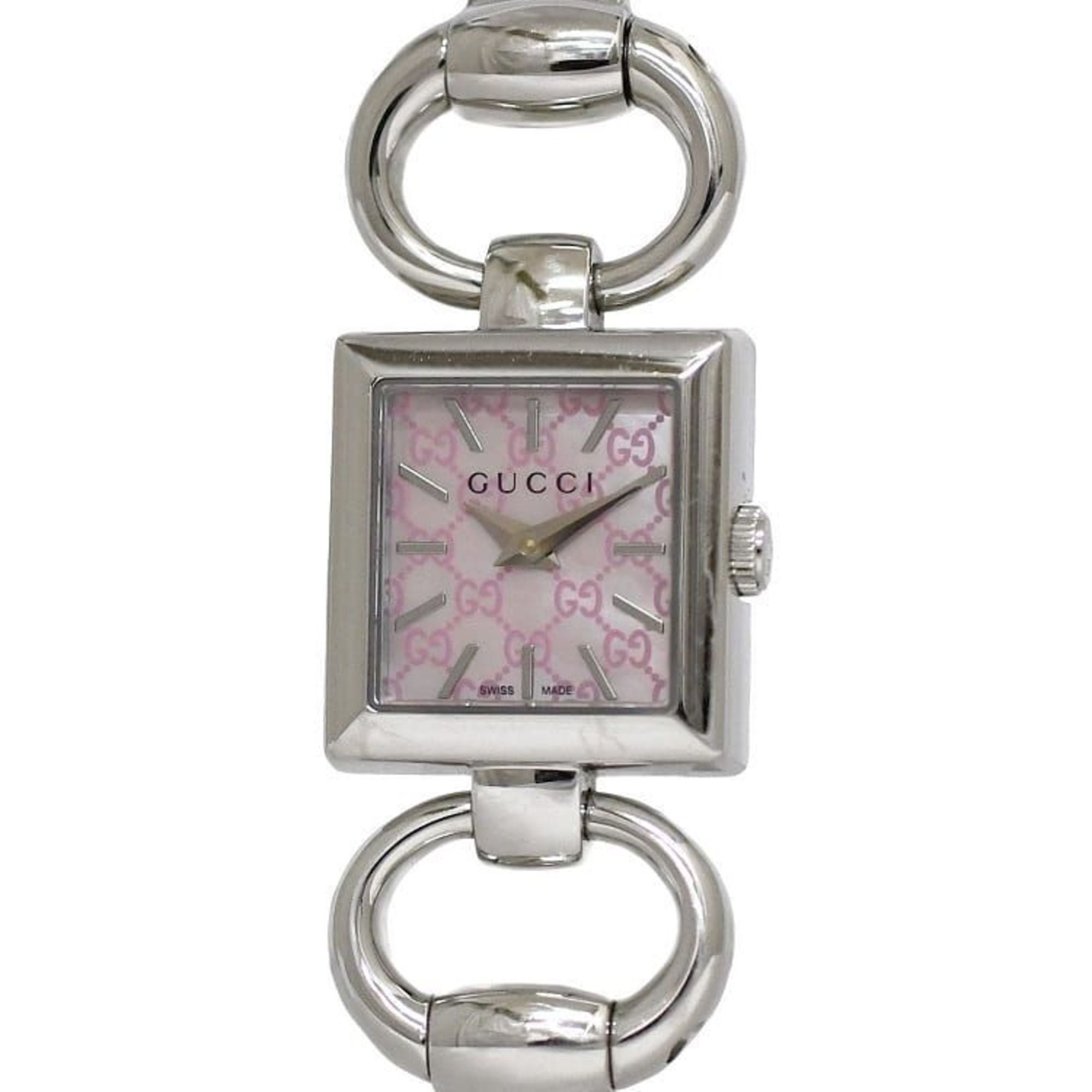 Pre-Owned Gucci Watch Tornavani Pink Shell Silver YA120515 f-20453 ...