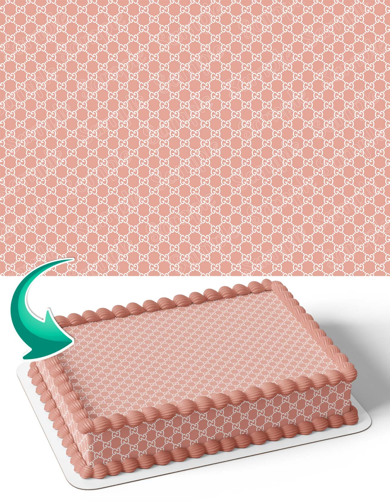 Guccy OG G Wrap Edible Image Cake Topper Personalized Birthday Sheet ...