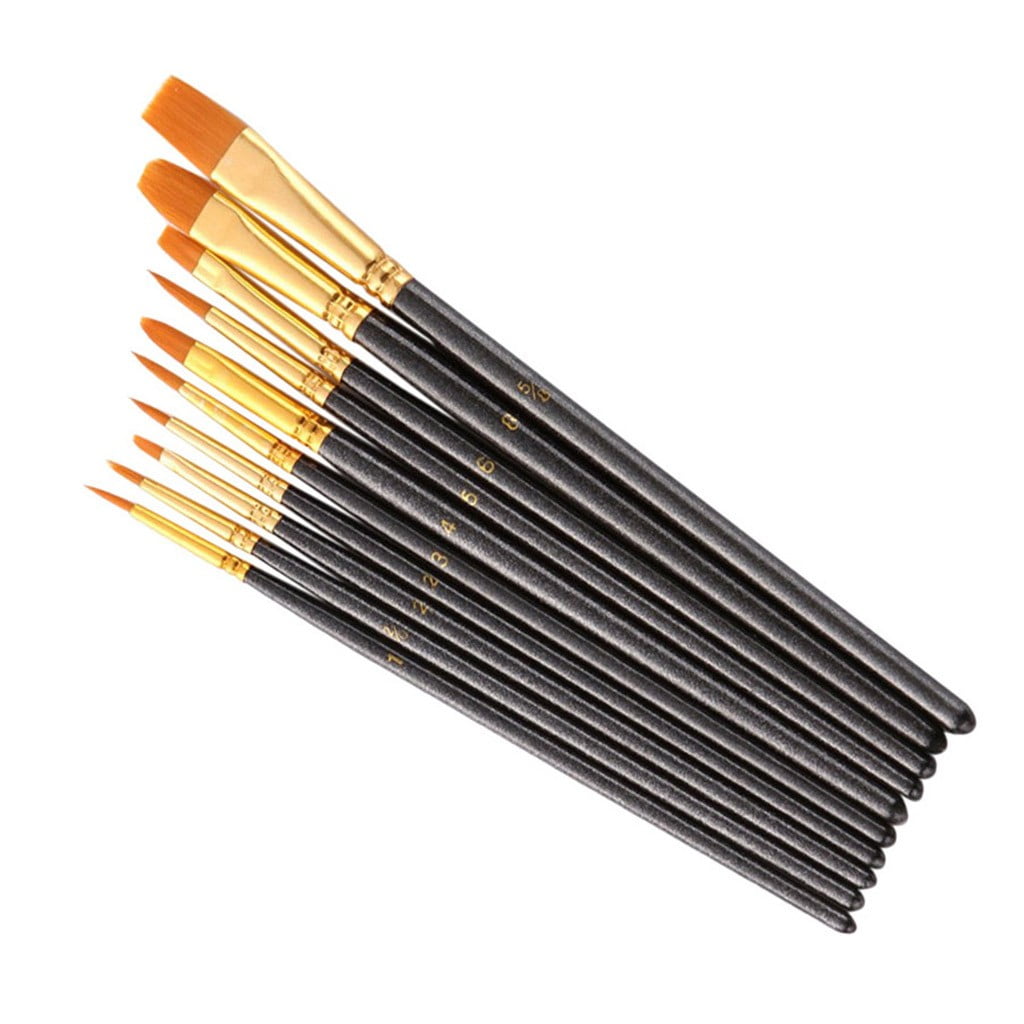 Guczhu 10-Piece Multi-Purpose Black Shaft Nylon Thread Brush Set Wood ...
