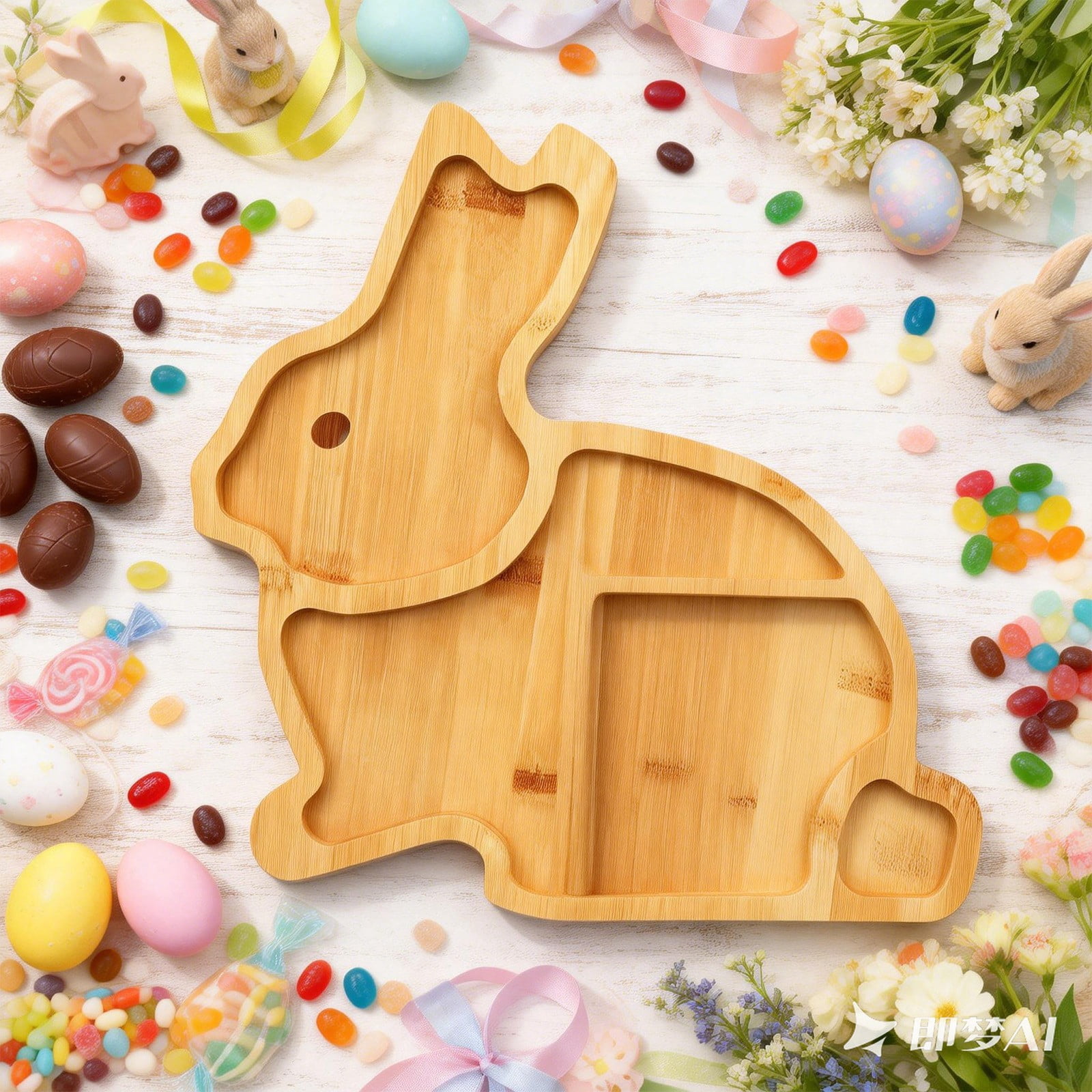 Guczhu Easter Wooden Serving Platters Bunny Shape Charcuterie Boards ...