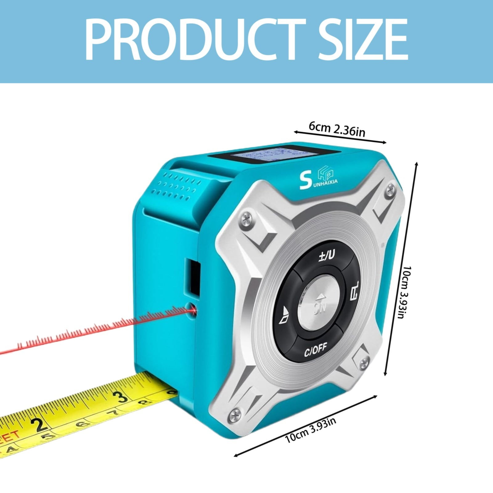Guczhu Laser Measuring Tape Blue Aluminum Alloy-2 In 1 Digital Tape ...