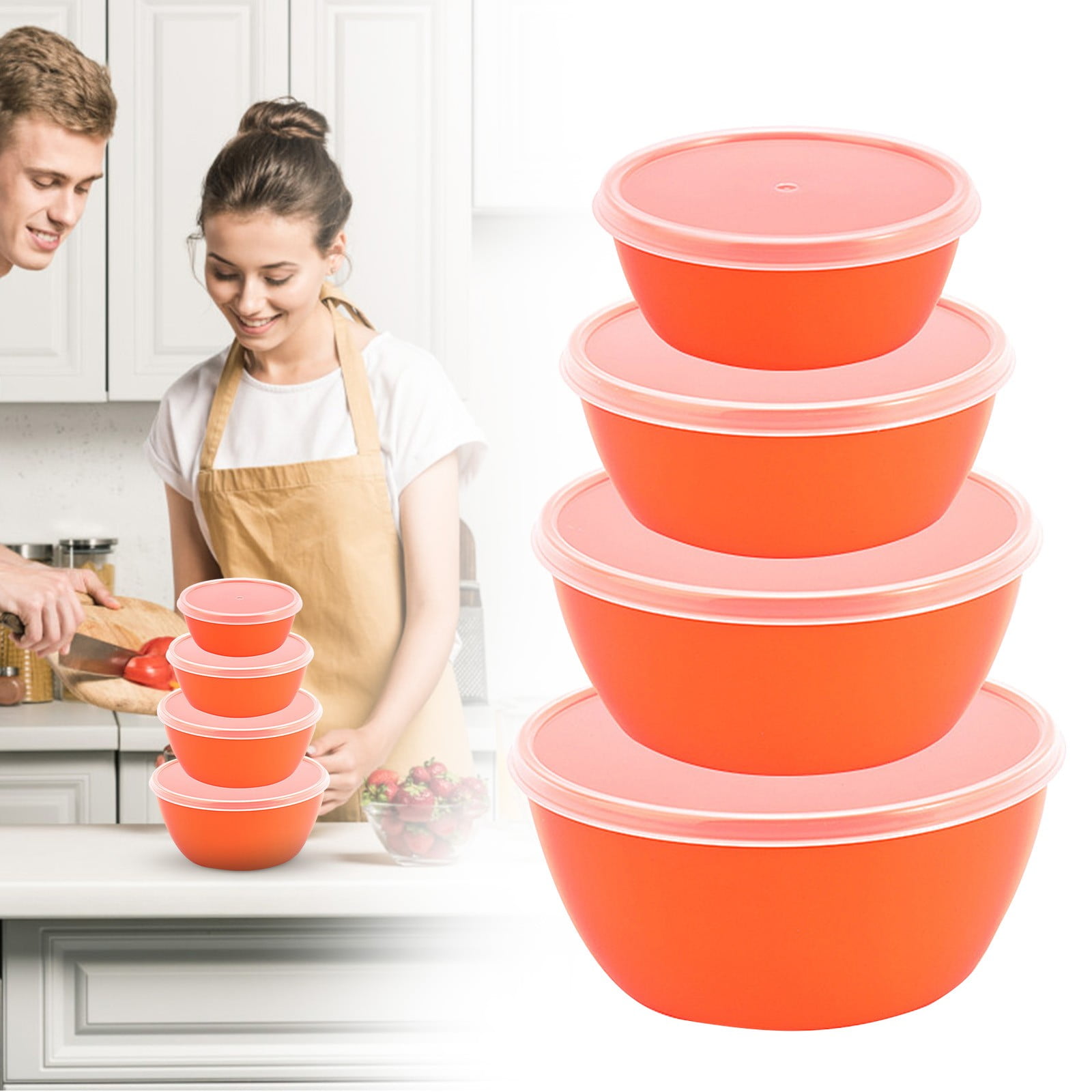 Guczhu Lunchbox Set, Including A Covered Bowl and A Plastic Mixing Bowl ...