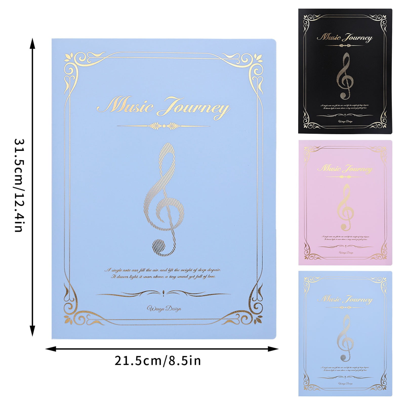 Guczhu Music Sheet Folder Black Gold 40 Pages Plastic-Sheet Music ...