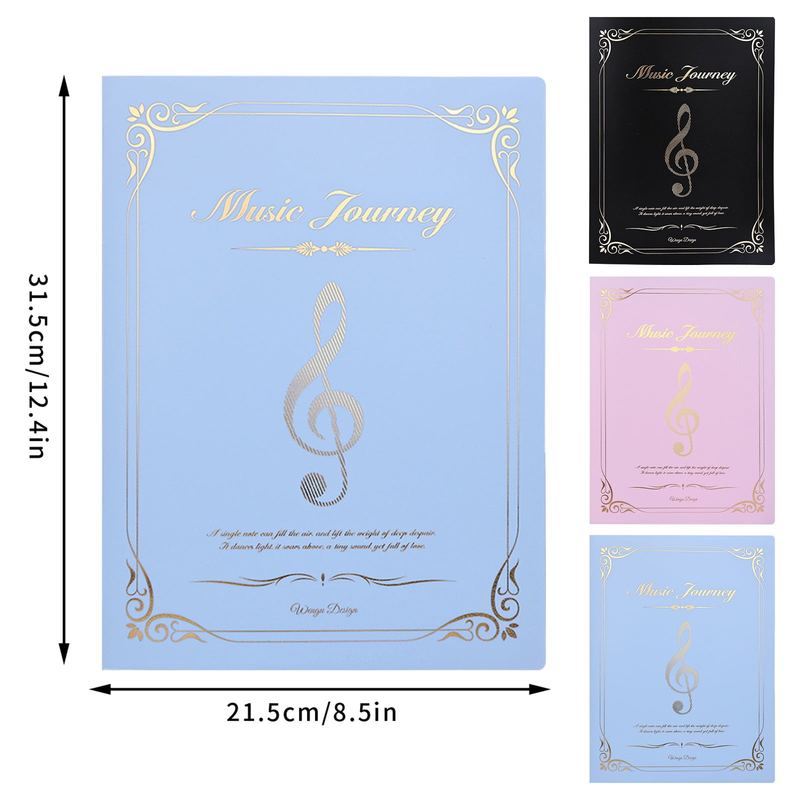 Guczhu Music Sheet Folder Pink Gold 40 Pages Plastic-Sheet Music Folder ...