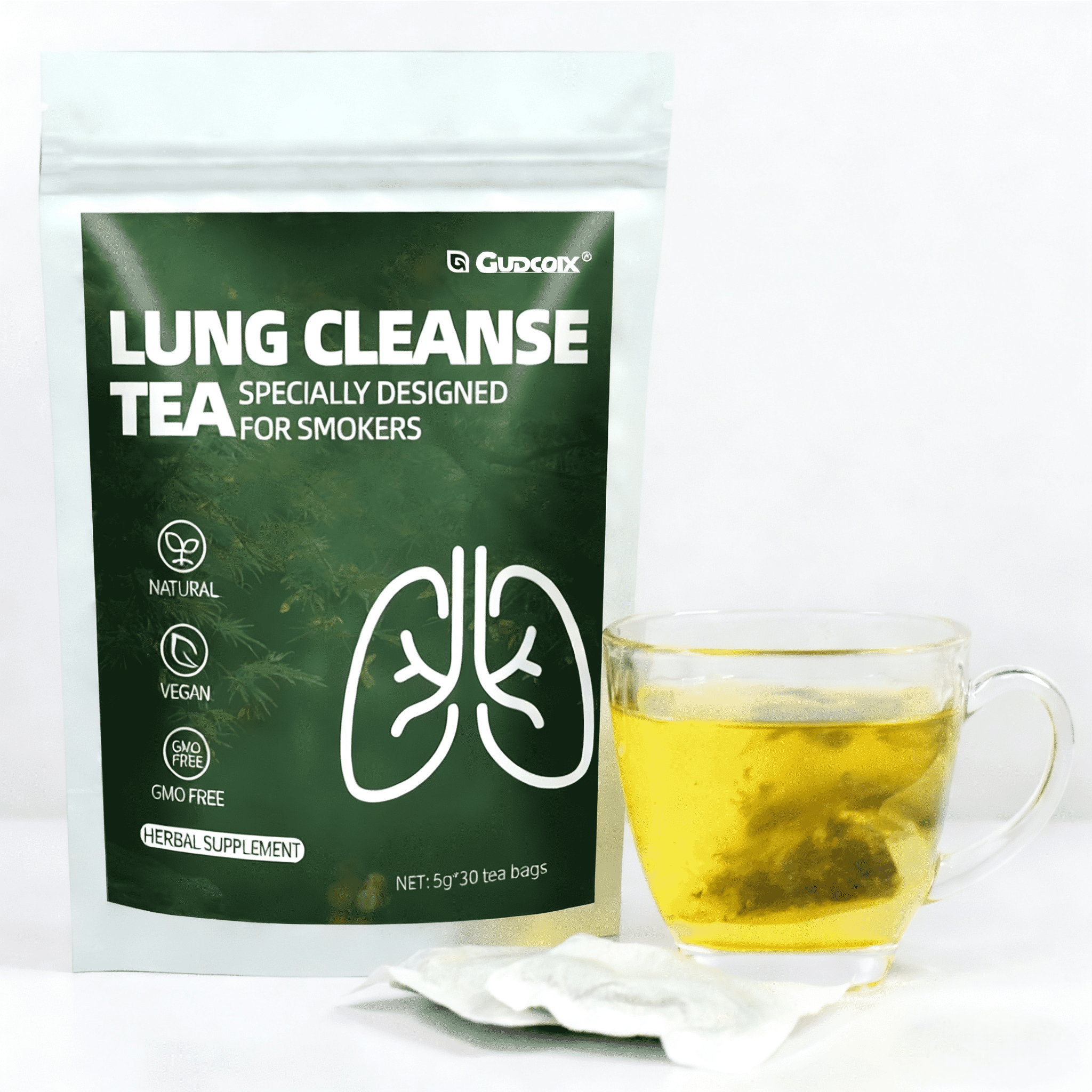 Gudcoix Lung Cleanse Herbal Tea for Smokers, Natural Detox ...