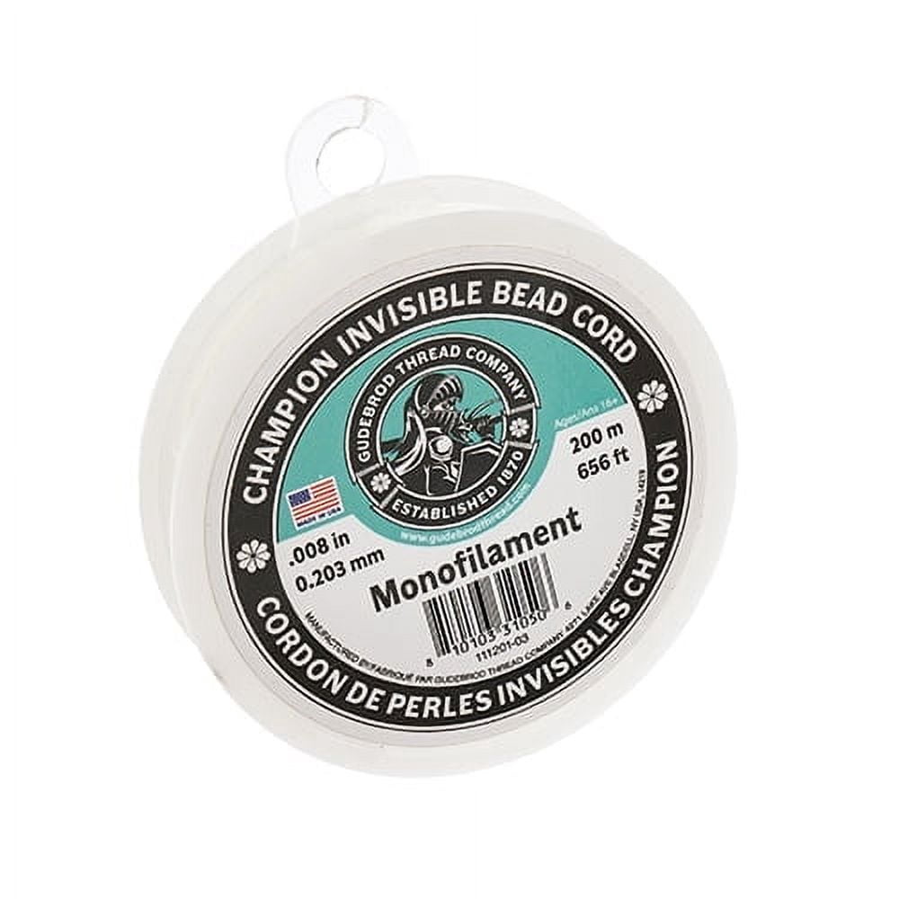 Gudebrod Champion 200m (656ft) Invisible Monofilament Clear Cord, 0.2mm ...