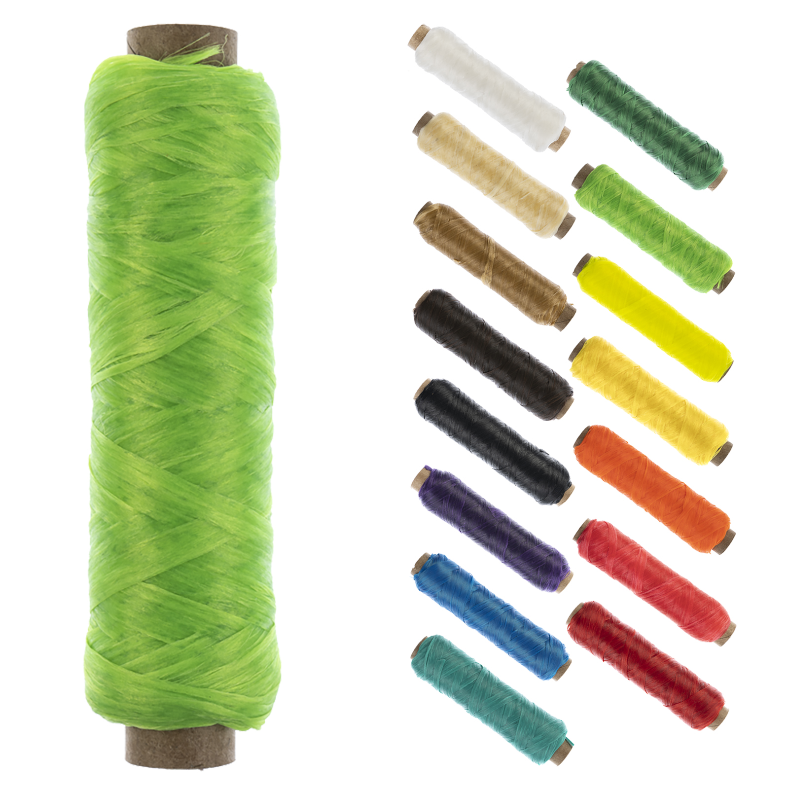 Gudebrod Sinew Bobbin 20 Yards (60 ft) Neon Green Artificial Sinew ...