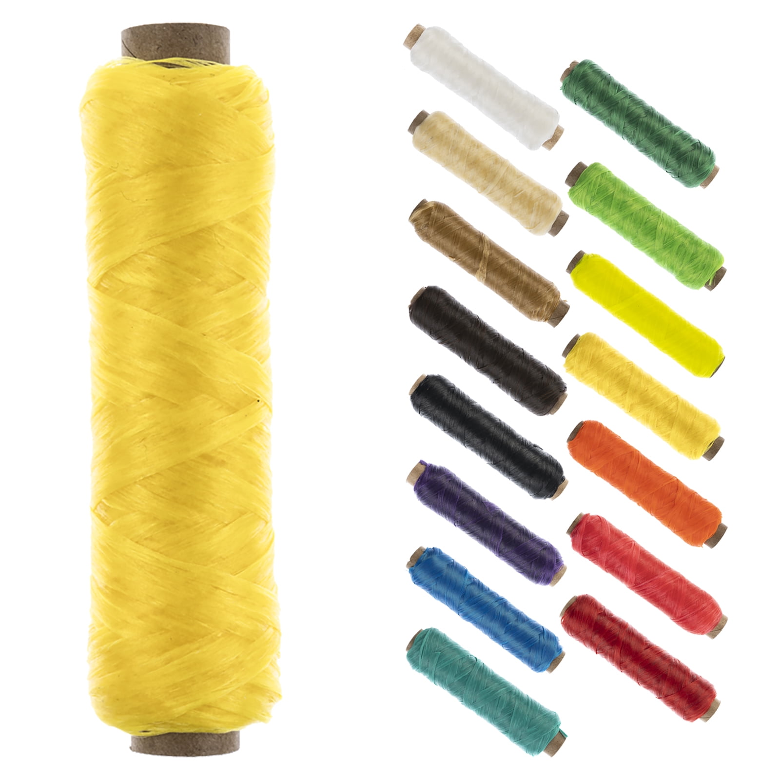 Gudebrod Sinew Bobbin 20 Yards (60 ft) Yellow Artificial Sinew Thread ...