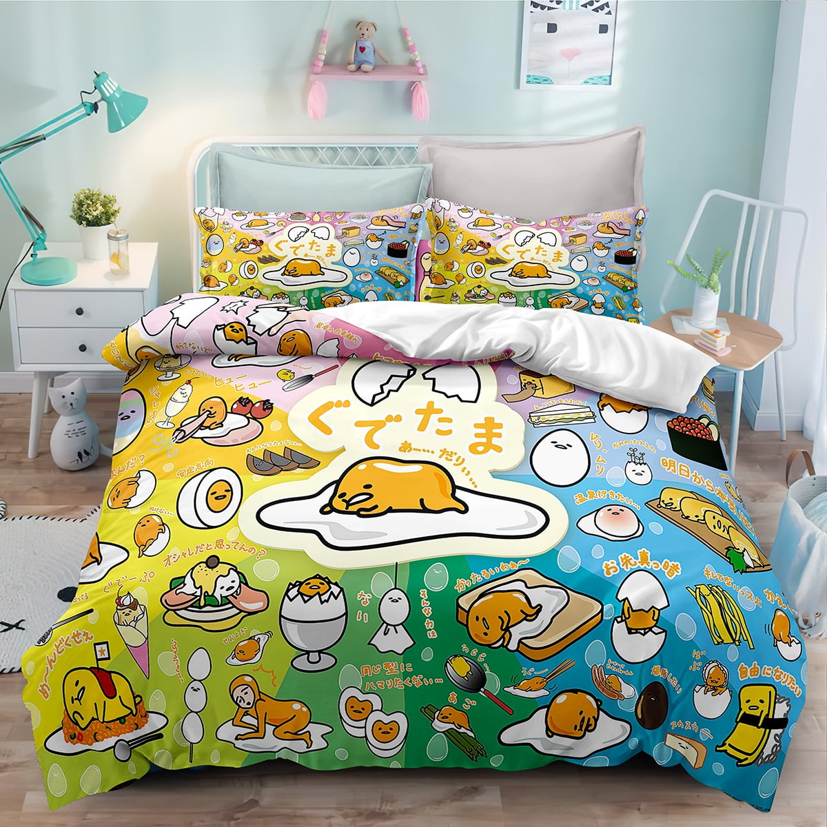 Gudetama Bedding Comfort Cover Set for Girls and boys, Soft, Breathable ...