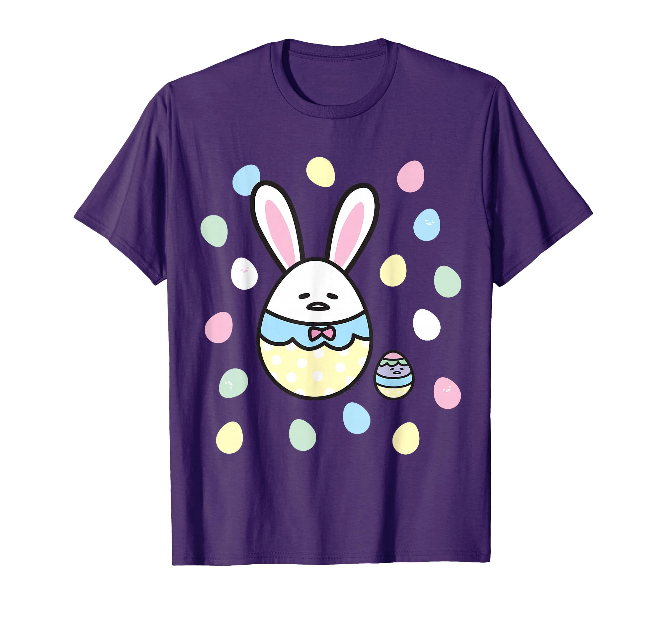 Gudetama Easter Egg T-Shirt - Cute Purple Tee with Cartoon Rabbit and ...