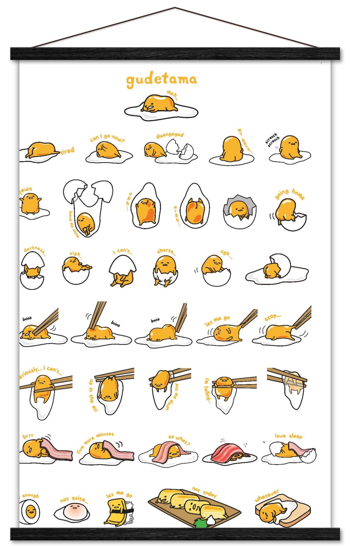 Gudetama - Grid Wall Poster with Magnetic Frame, 22.375" x 34 ...