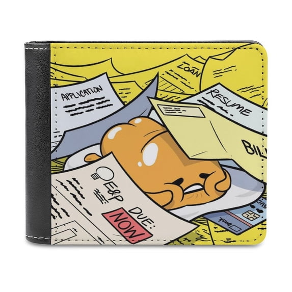 Gudetama Mens Wallet Genuine Leather Bifold Extra Capacity Bifold ...