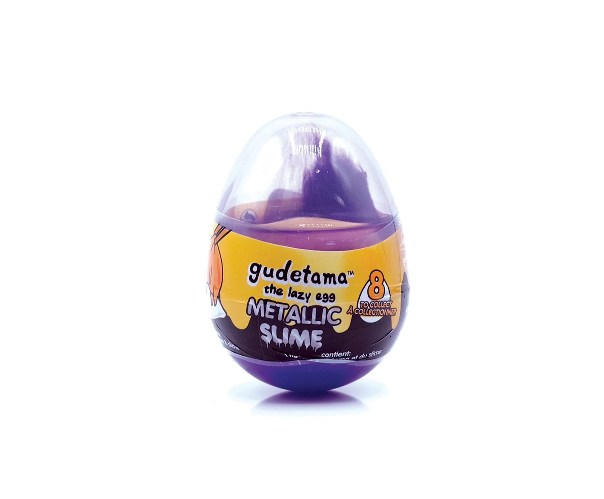 Gudetama The Lazy Egg Metallic Slime & Mini Figure | Purple - Walmart.com