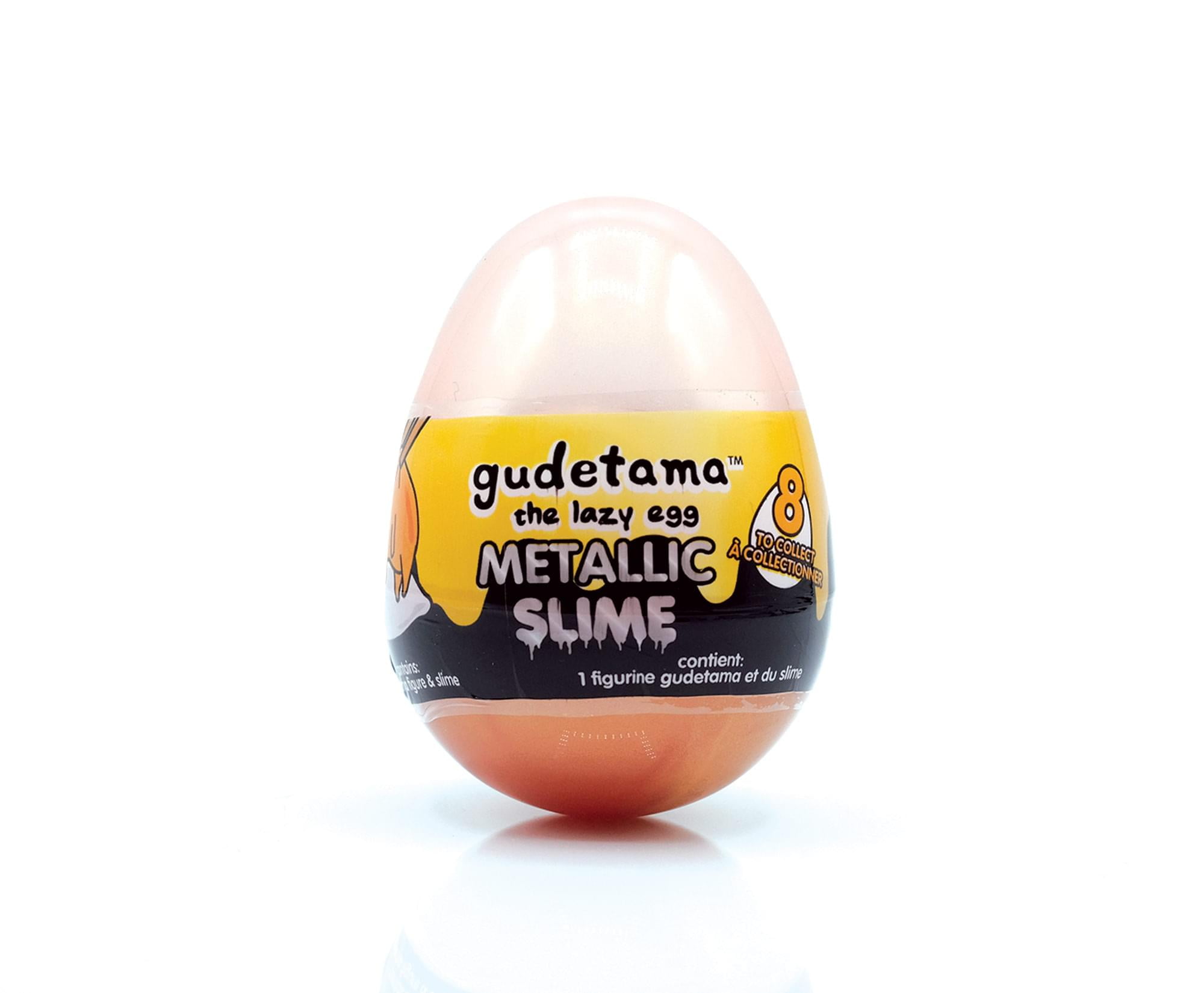 Gudetama The Lazy Egg Metallic Slime & Mini Figure | Yellow - Walmart.com