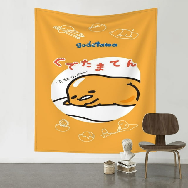 Gudetama Wall Tapestry Anime Poster For Bedroom Aesthetics Funny Room ...