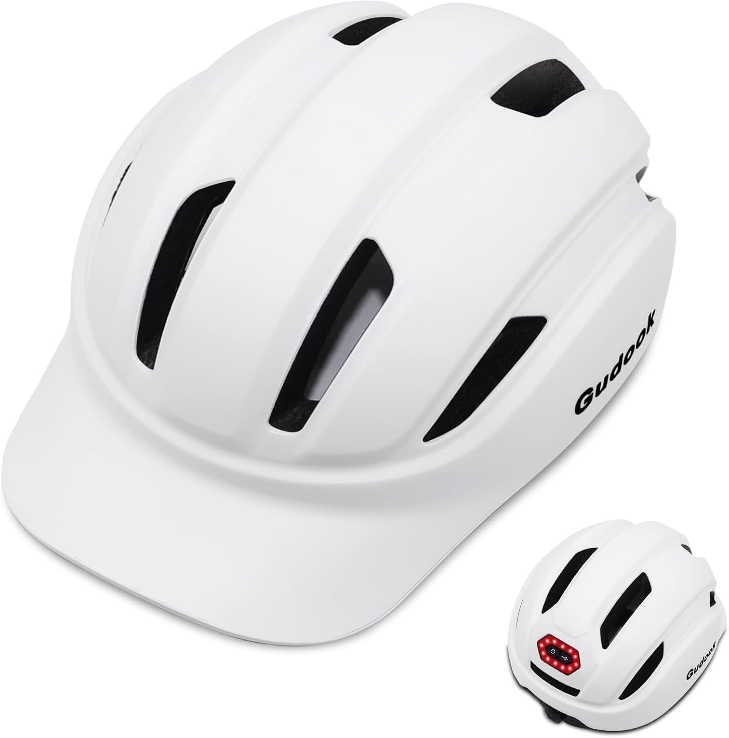 Gudook Adult Bike Helmet for Men - Women Bicycle Helmet with LED Rear ...