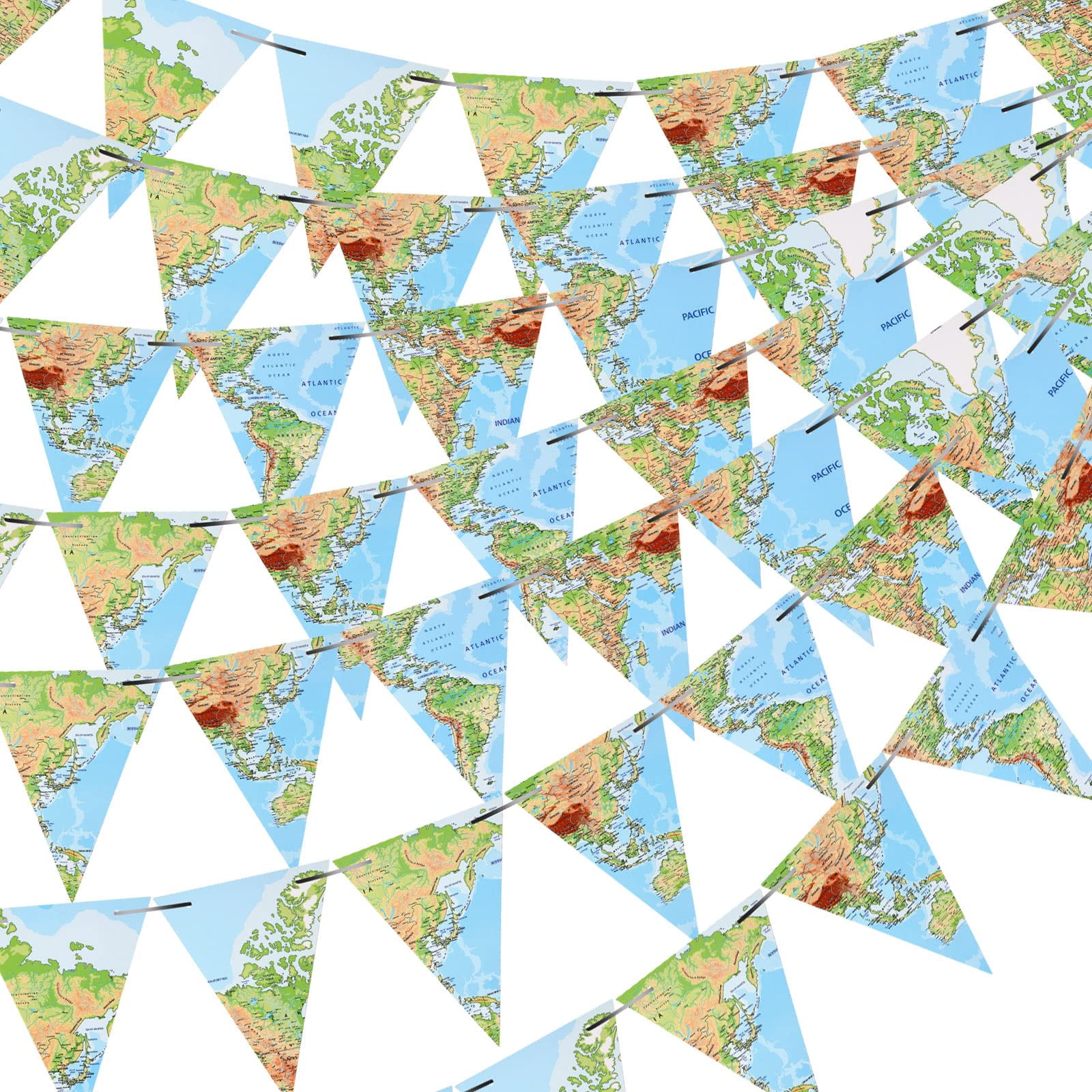 Gueevin 100 ft 120 MMF7 Pieces Travel Themed Decorations Map Banner ...