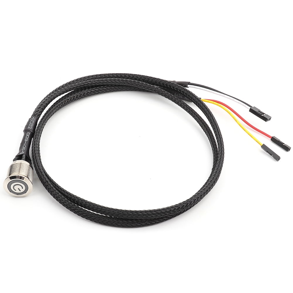 Gueiykk Desktop Computer Host Switch Cable Metal Button Metal LED Power ...