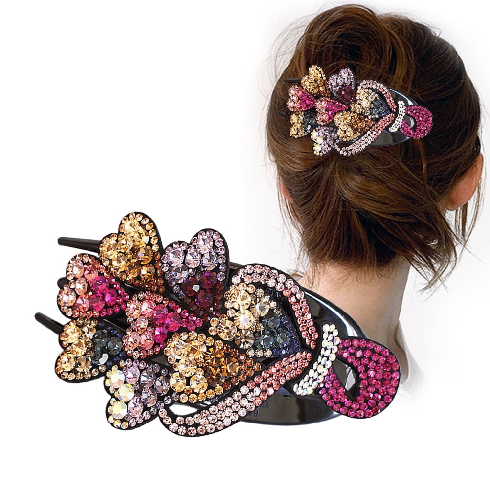 Gueiykk Rhinestone Hair Clip for Women Girls Crystal Fancy Hair Clips ...