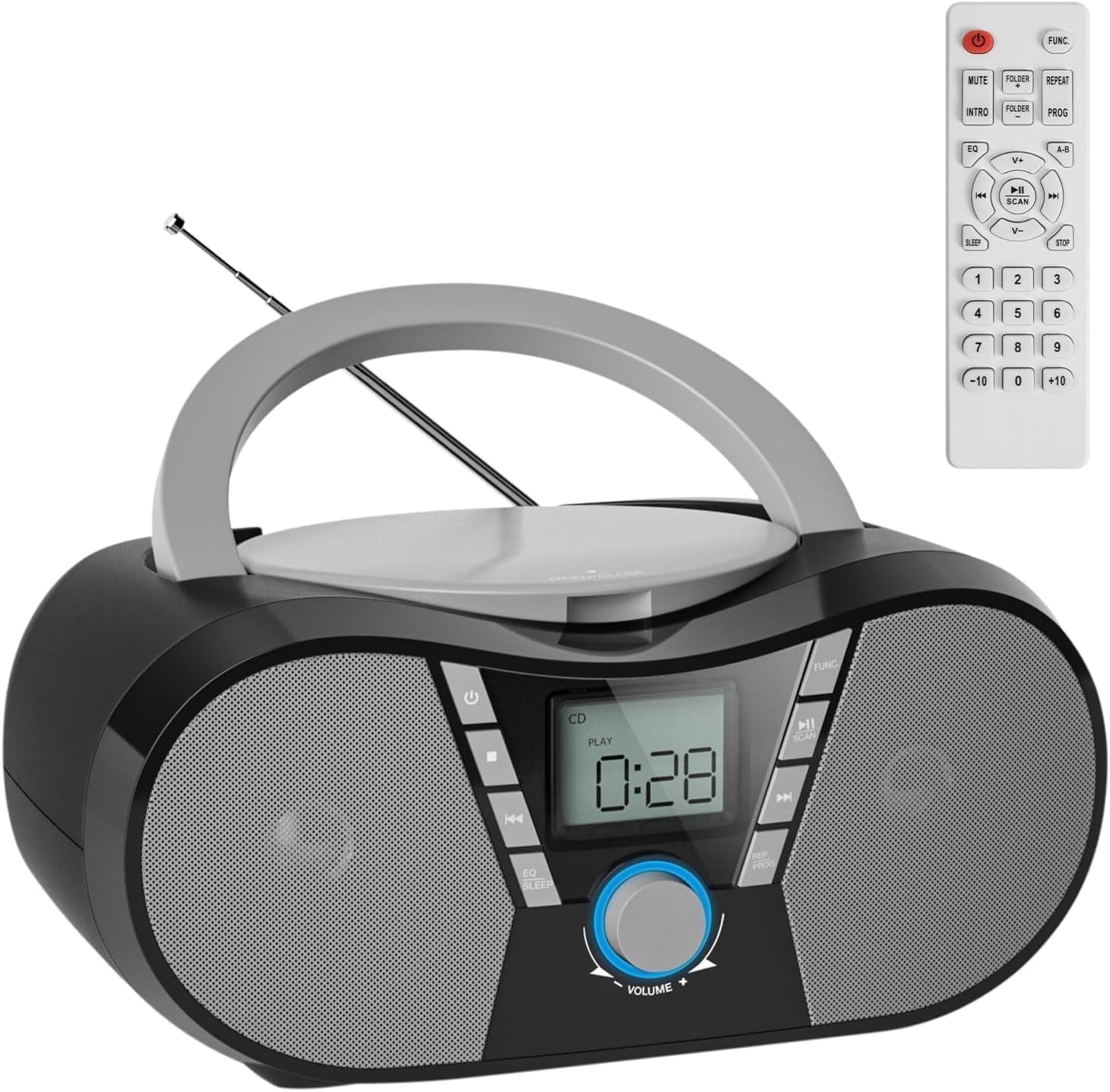 Gueray Bluetooth CD Boombox, FM Radio USB MP3 Player, AUX Input, Remote ...