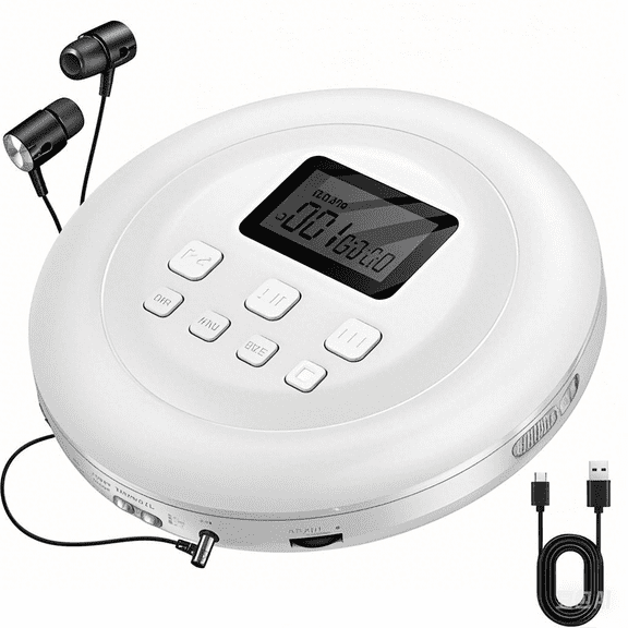 Greadio 2025 Portable CD Player, Bluetooth 5.1, Rechargeable 2000mAh ...