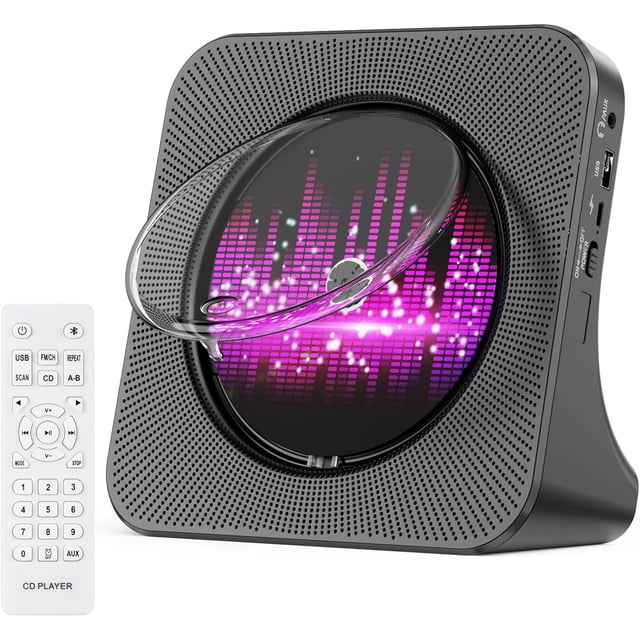 Gueray Portable Bluetooth CD Player, Hi-Fi Stereo, USB/AUX Support ...