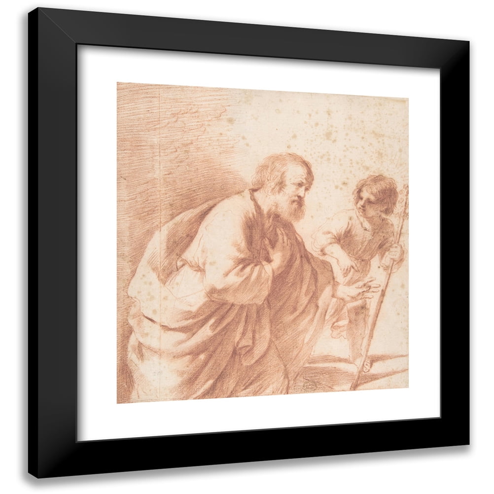 Guercino 20x22 Black Modern Framed Museum Art Print Titled - Saint ...