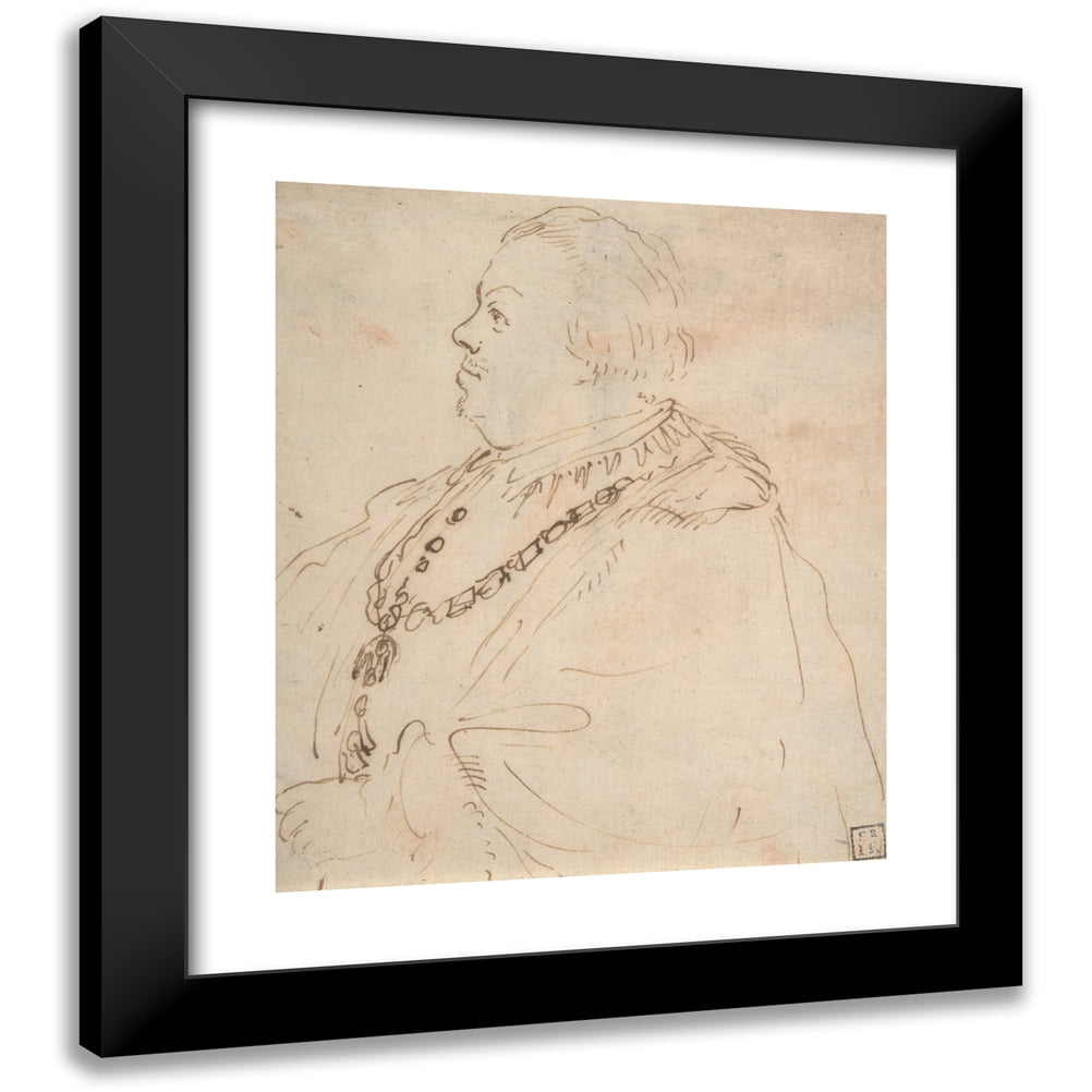 Guercino 20x23 Black Modern Framed Museum Art Print Titled - Waist ...