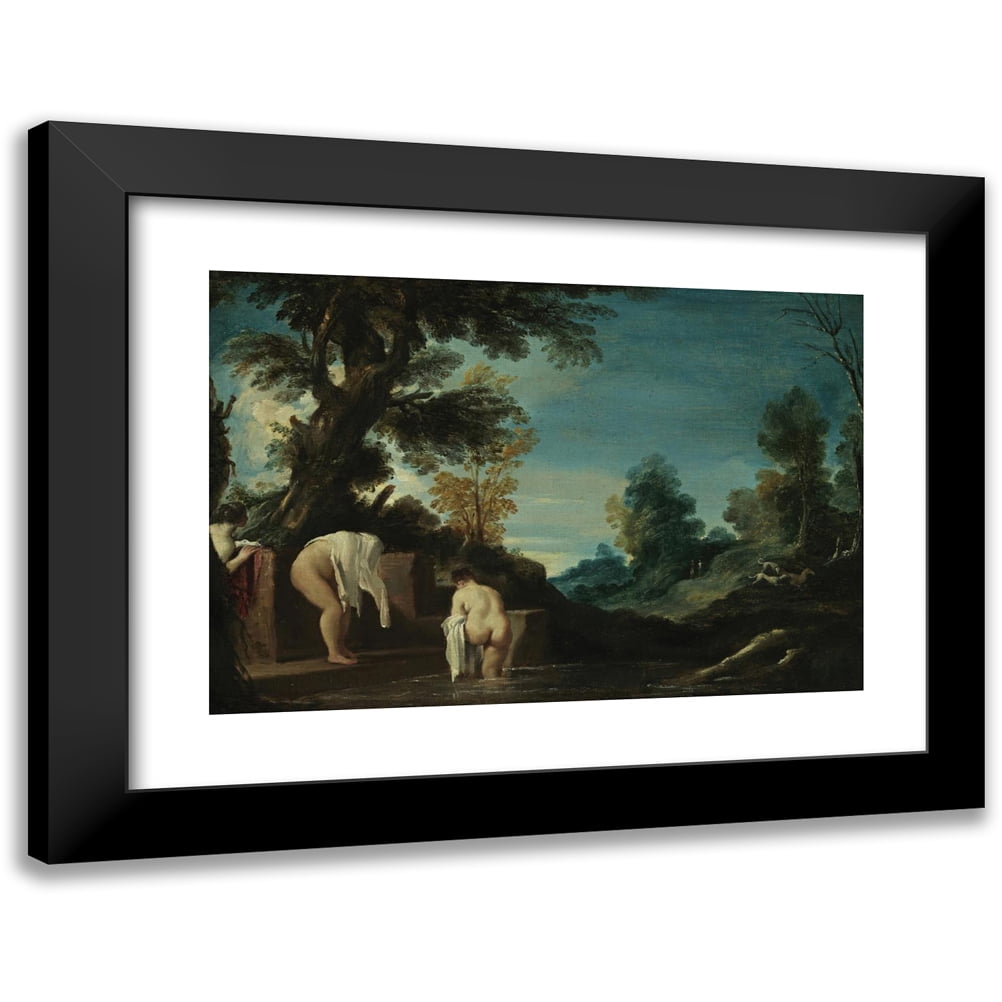Guercino 24x18 Black Modern Framed Museum Art Print Titled - Landscape ...