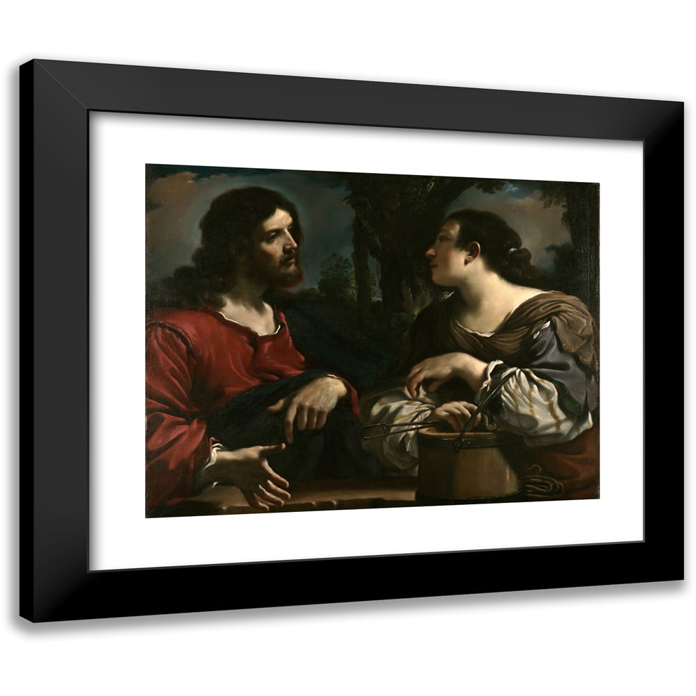 Guercino 24x20 Black Modern Framed Museum Art Print Titled - Christ and ...