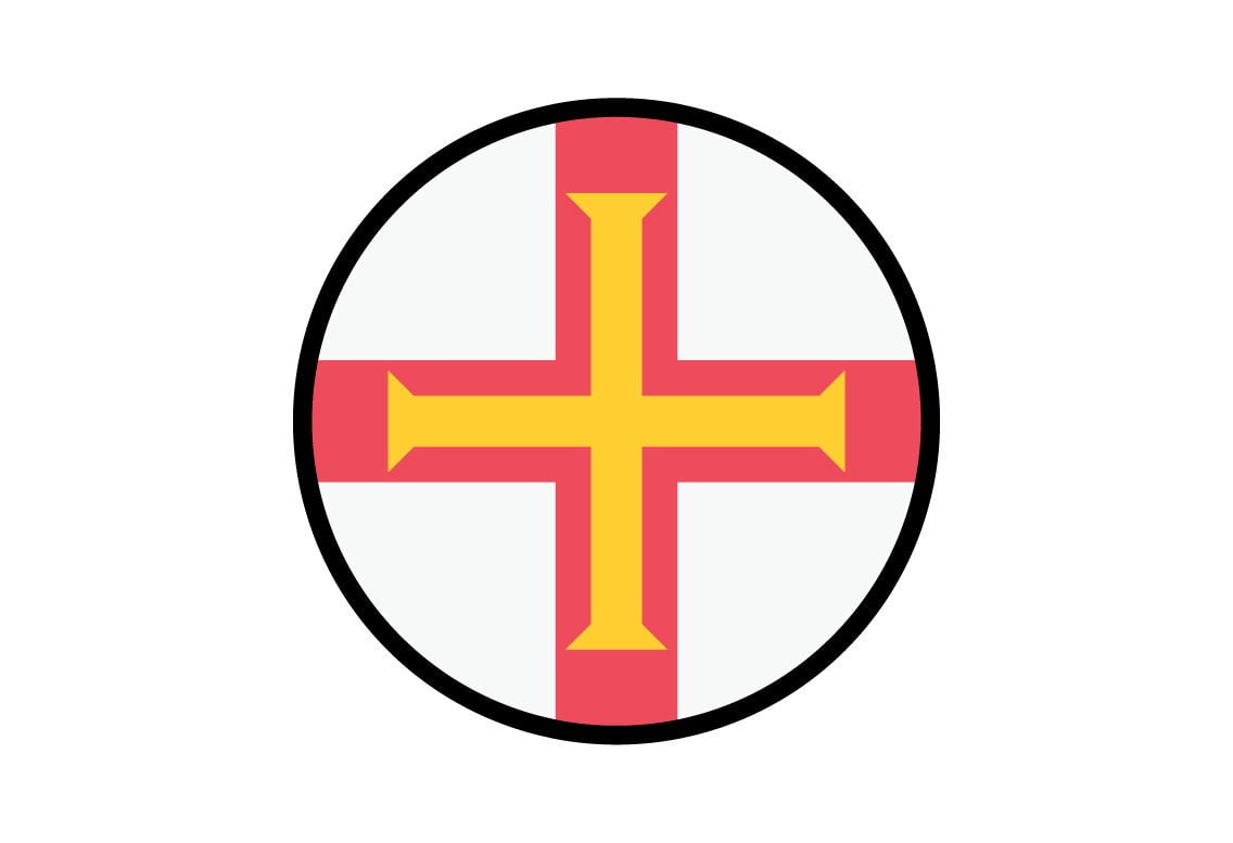 Guernsey Flag Circle Sticker Decal 4 inches - 4 inch - Walmart.com