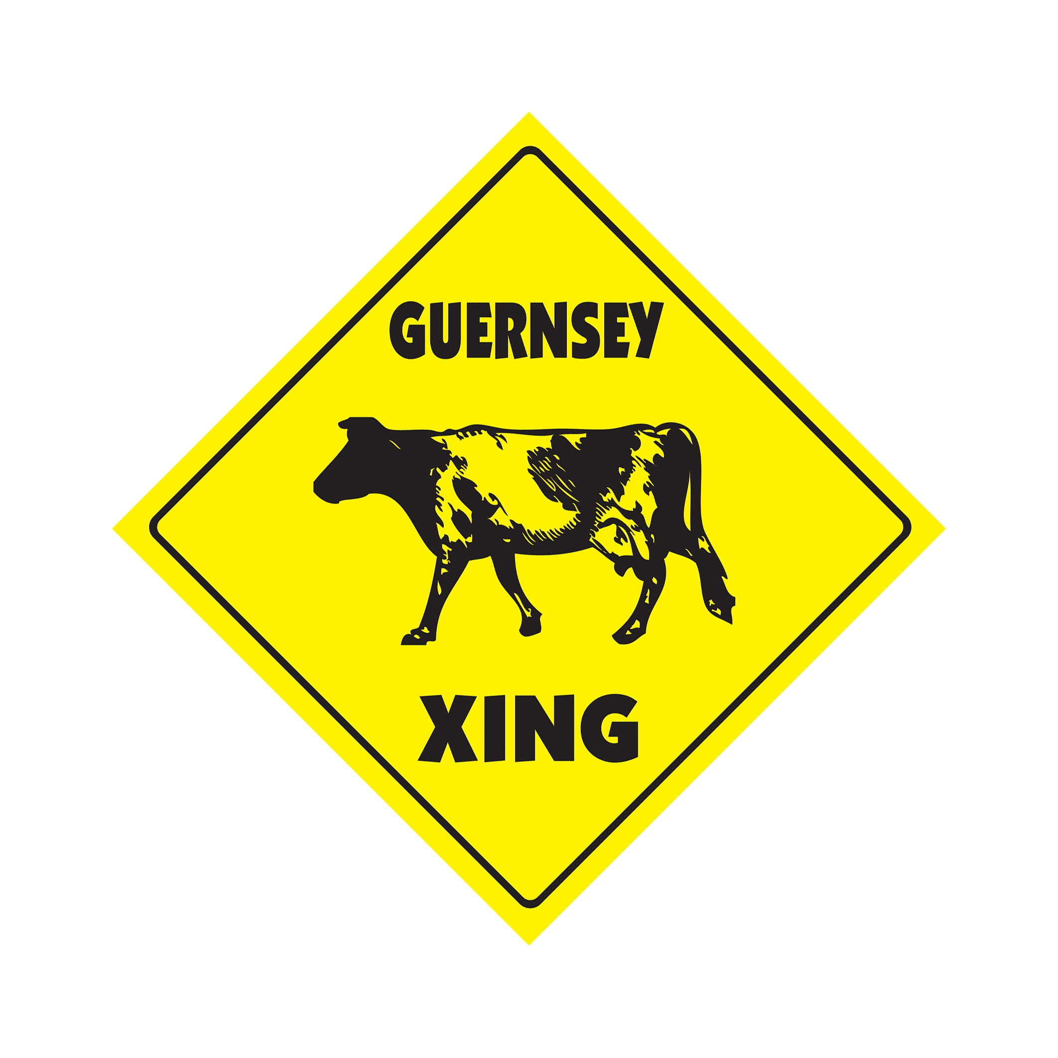 Guernsey Xing Crossing Sign Zone Xing | Indoor/Outdoor | 12" Tall ...
