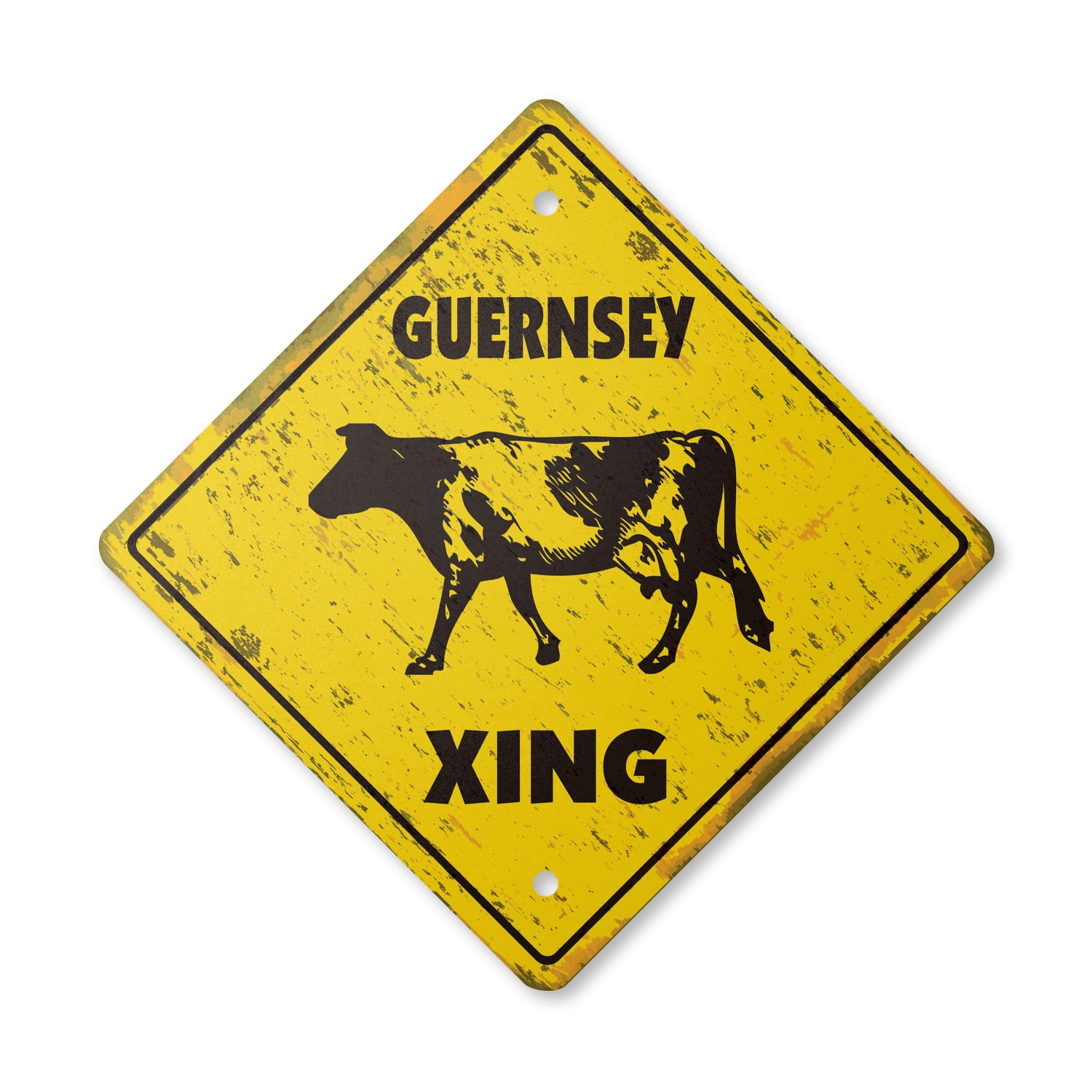Guernsey Xing Vintage Crossing Sign Zone Xing | Indoor/Outdoor Plastic ...