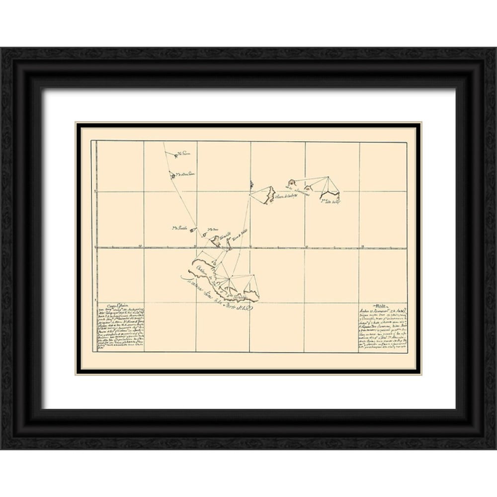 Guerra 18x14 Black Ornate Wood Framed with Double Matting Museum Art ...