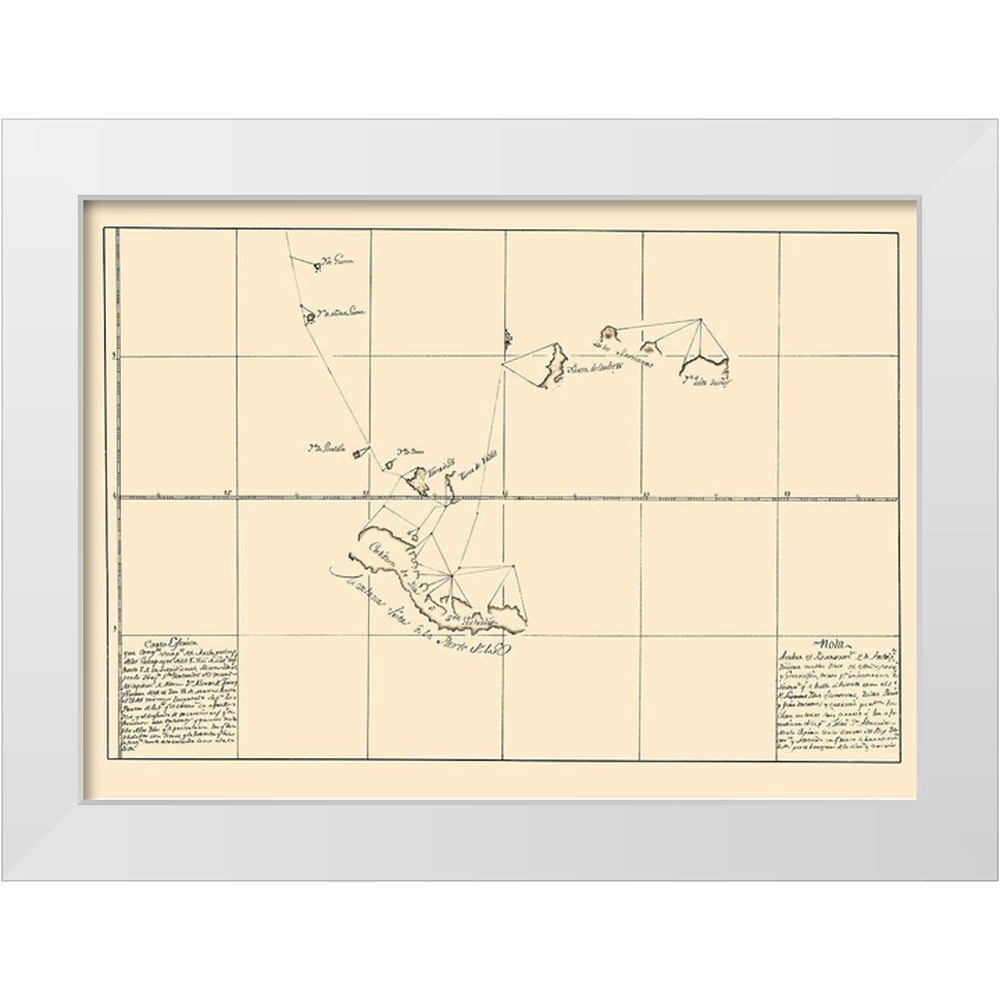 Guerra 24x18 White Modern Wood Framed Museum Art Print Titled - South ...