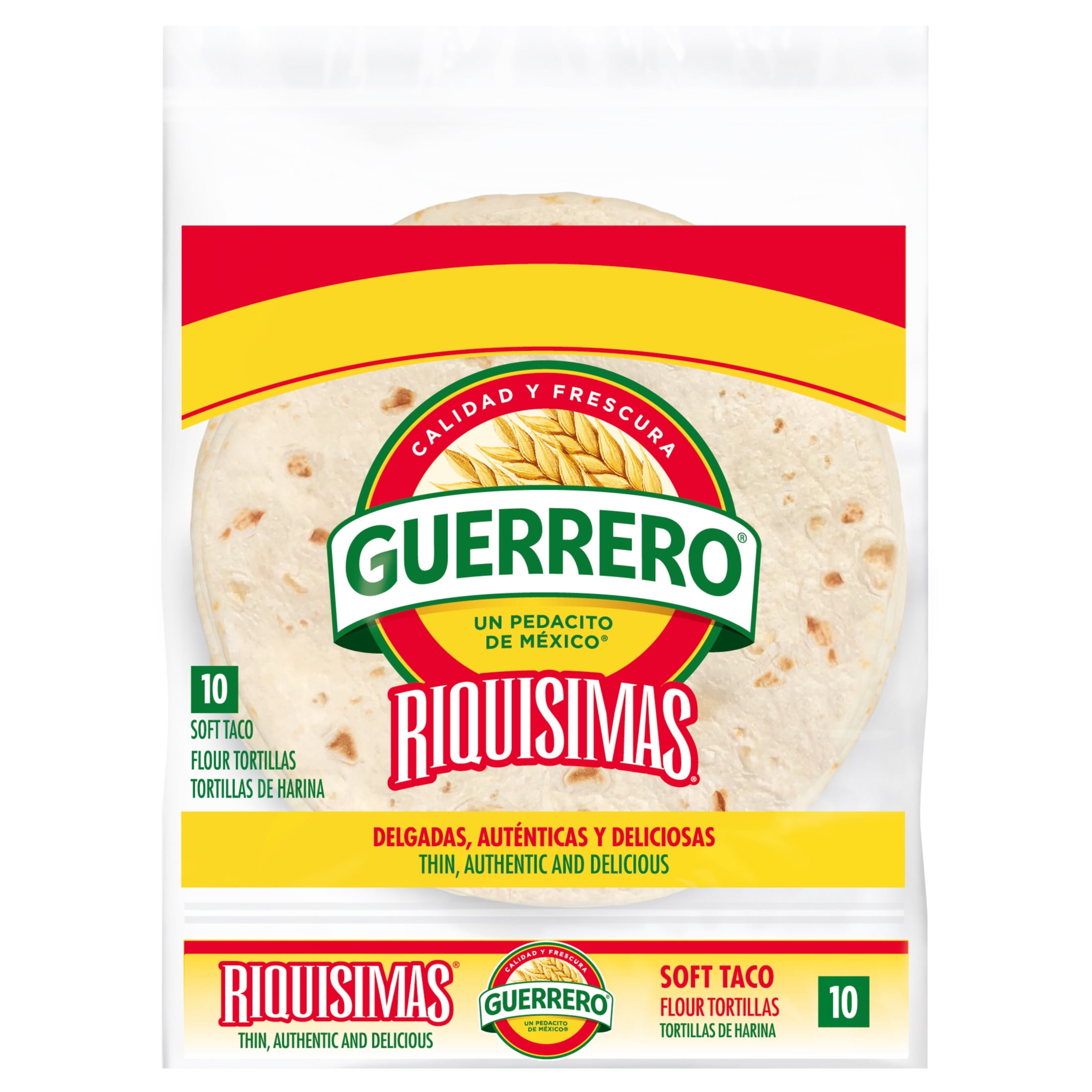 Guerrero Riquisimas Authentic Soft Taco Flour Tortillas, Kosher, No ...