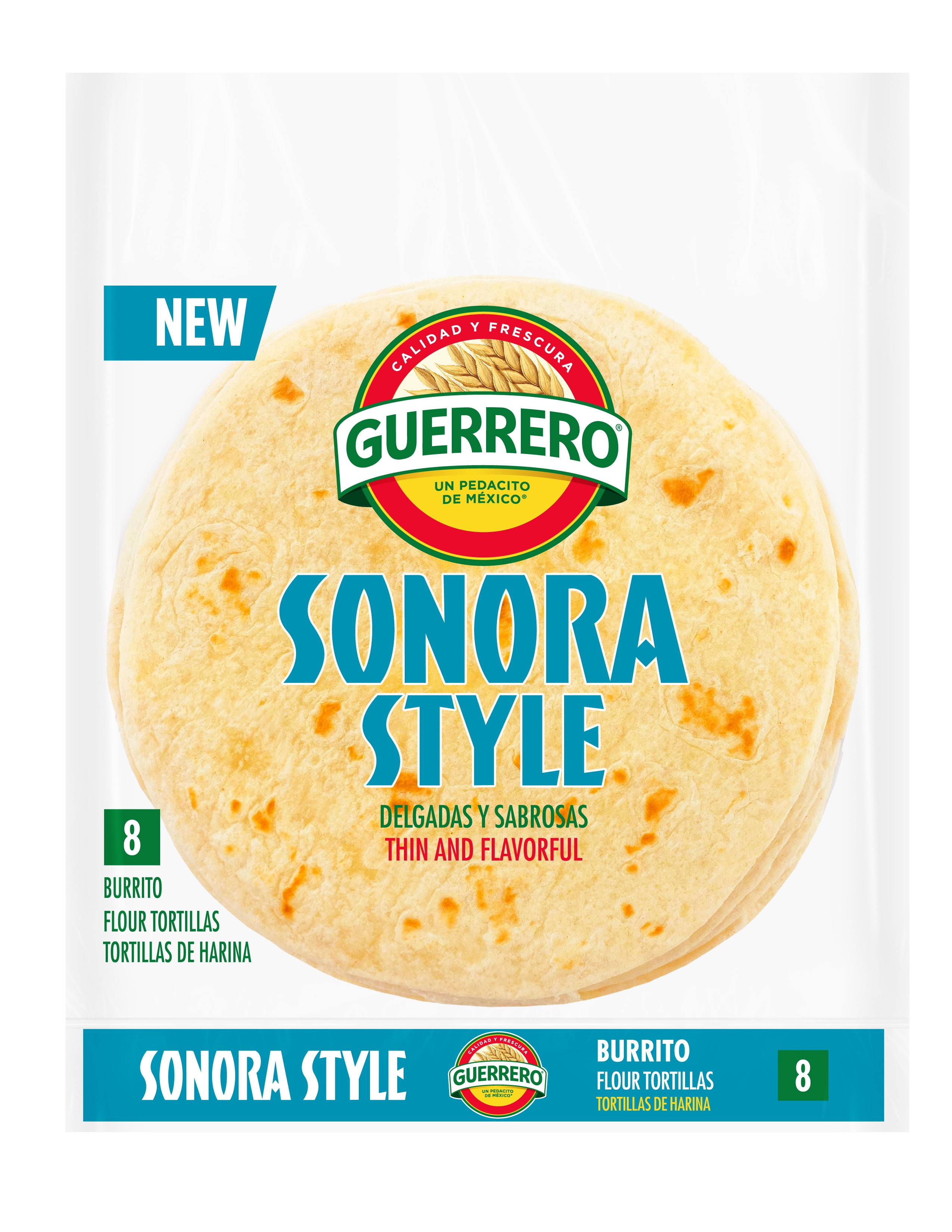 Guerrero Sonora Style Tortillas - 12.0" Burrito - 8 Count, 29.33 oz ...