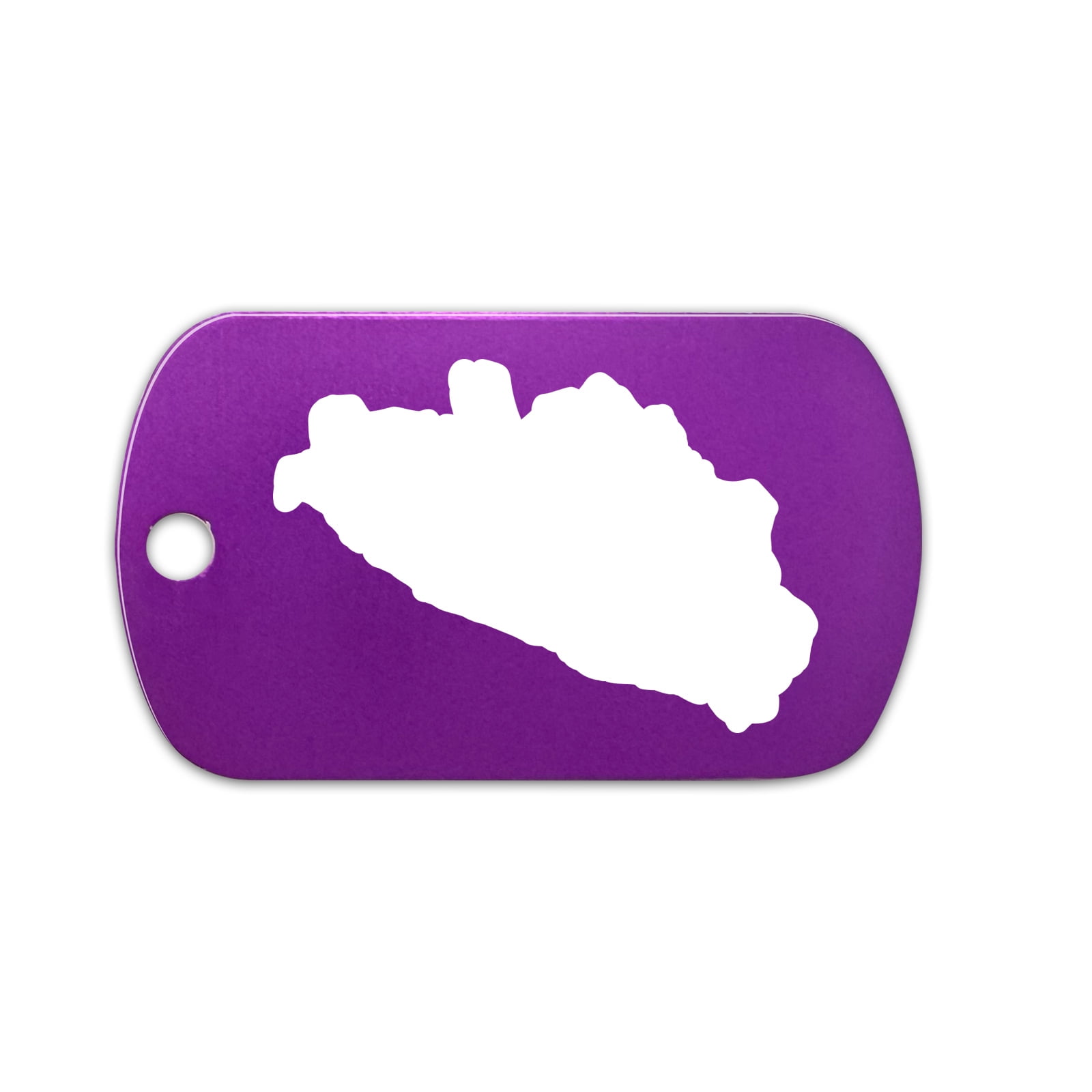 Guerrero State Shaped GI Dog Tag Aluminum Keychain outlined gr gro ...