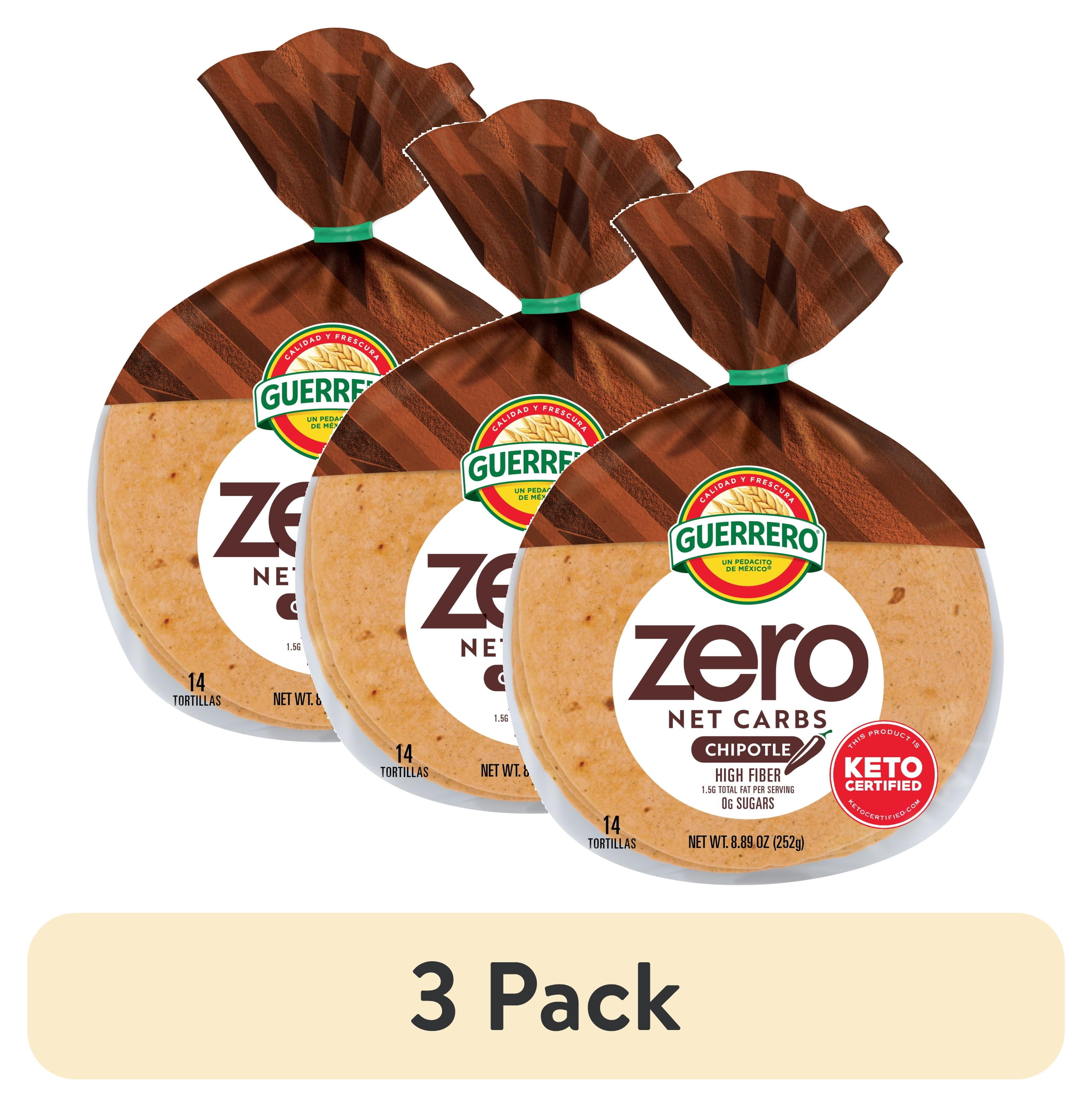 (3 pack) Guerrero Zero Net Carbs Chipotle Tortillas, Street Taco Size ...
