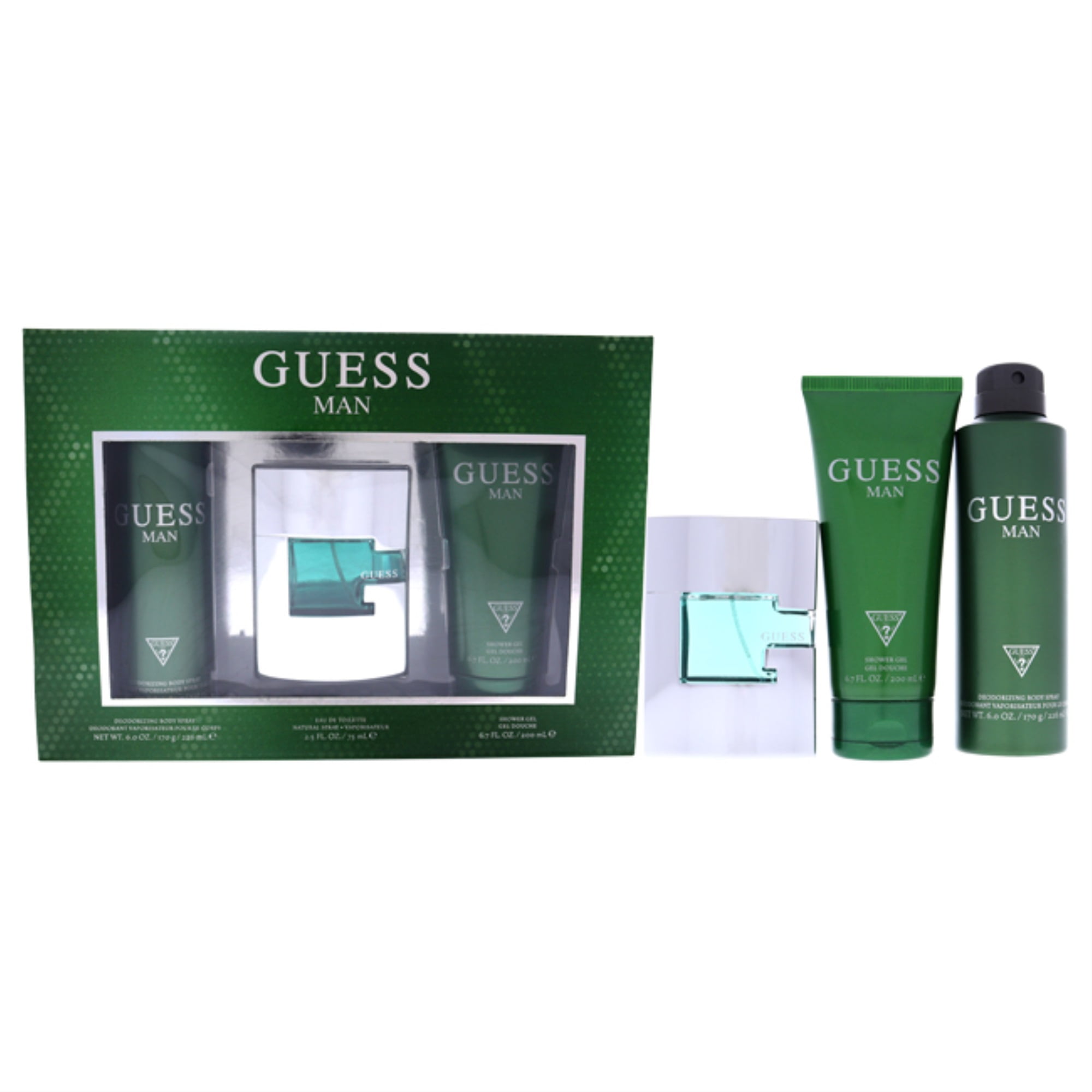 Guess Men's Cologne Gift Set - 2.5 Oz Eau De Toilette, 6.7 Oz Body ...