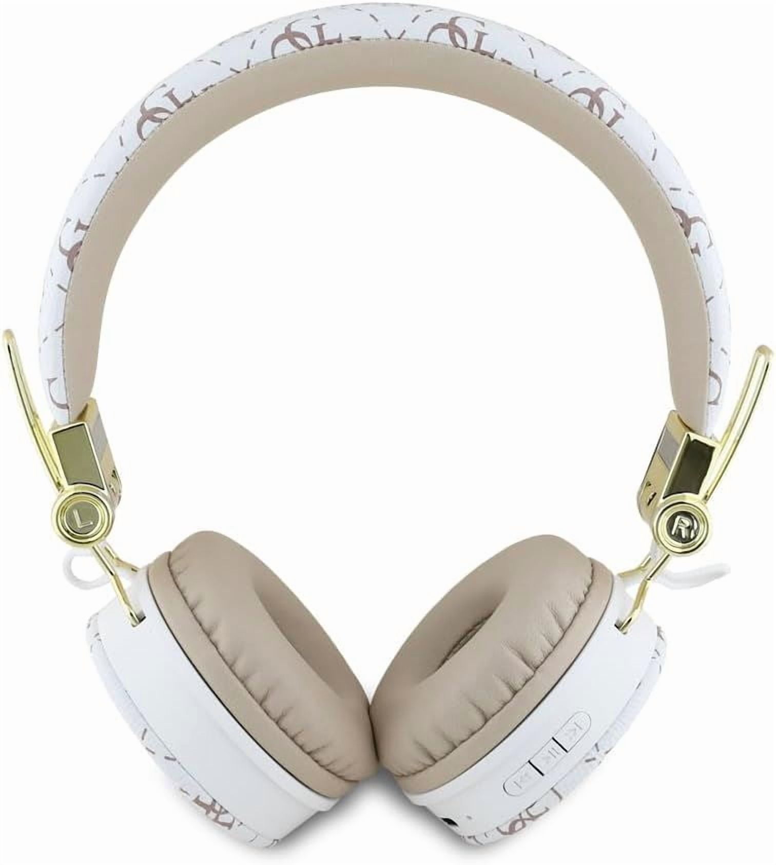 Guess 4G Triangle Round Shape ENC Bluetooth On Ear Headphones White ...
