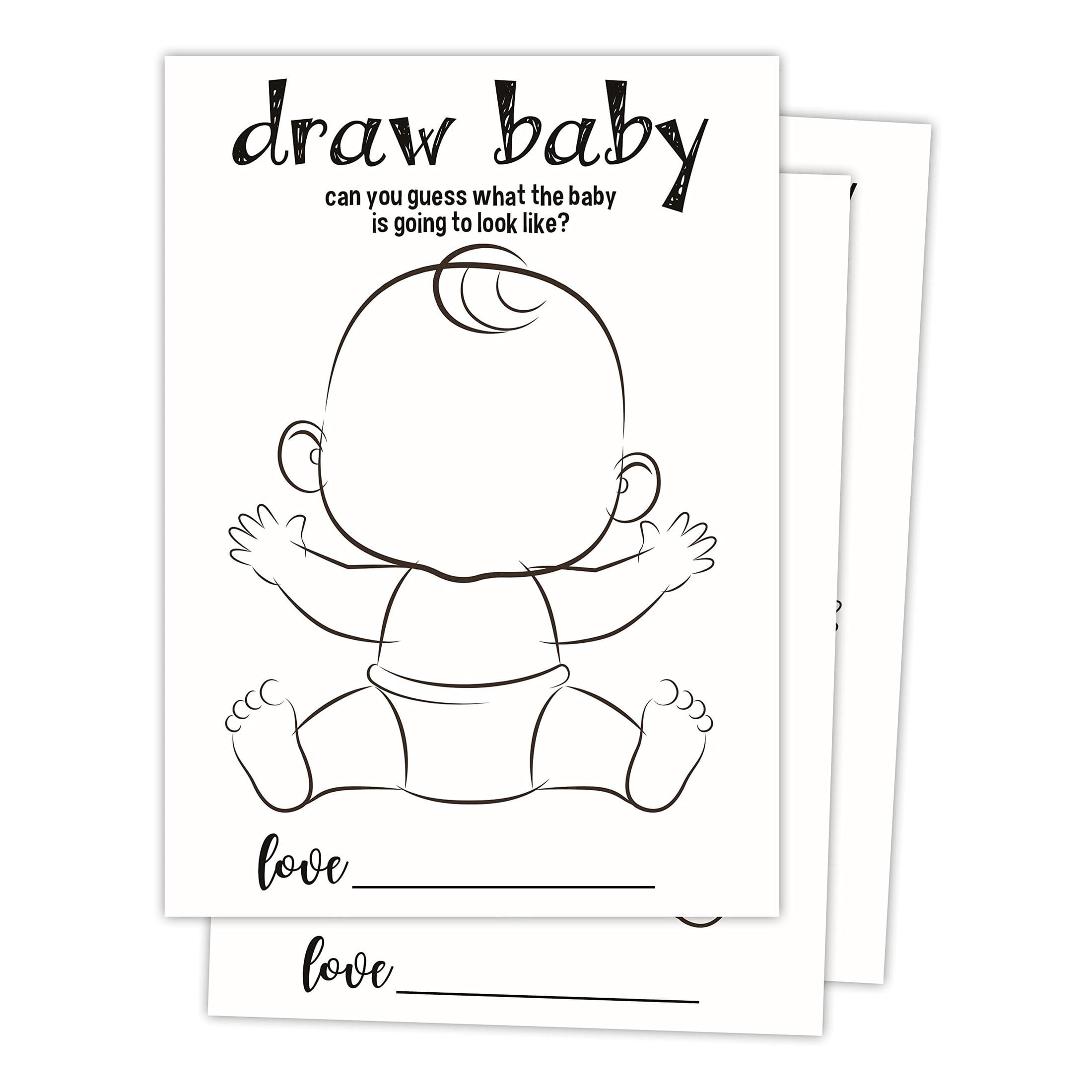 Guess the Baby: 30 Fun Draw Game Cards for Gender Reveal and Baby ...