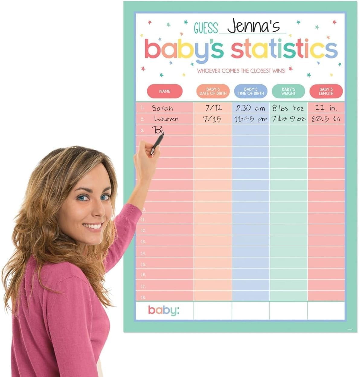 "Guess Baby's Statistics" Chart Game - 1 Pc - Walmart.com
