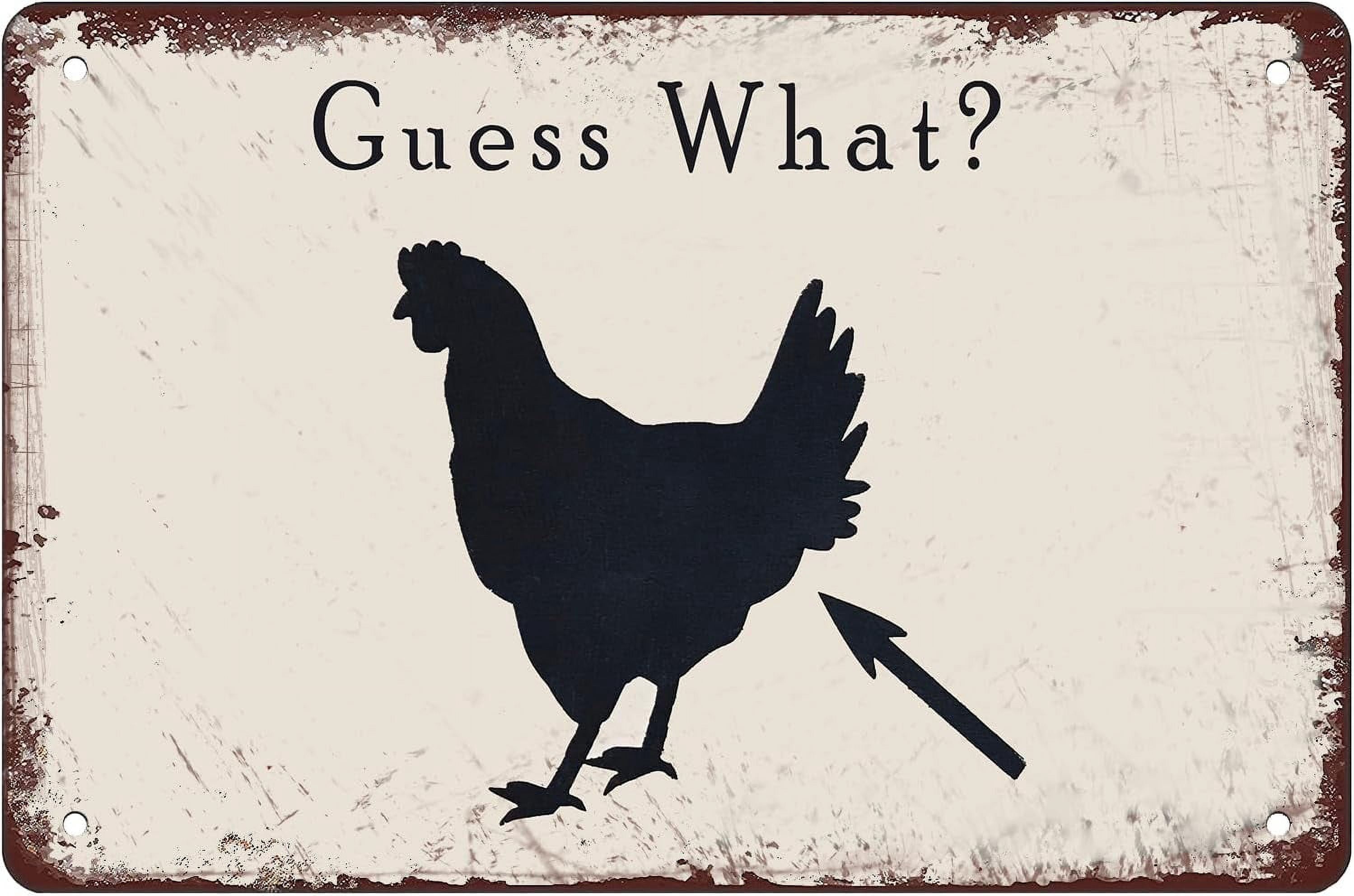 Guess What Chicken Butt Funny Signs Chicken Sign Vintage Metal Tin ...