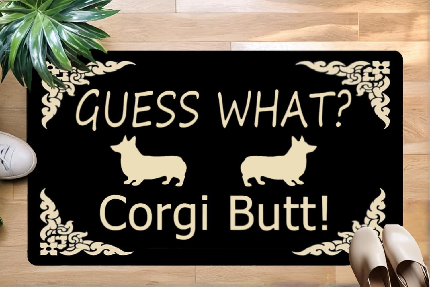 Guess What Corgi Butt Door Mats Indoor,Funny Corgi Puppy Dog Welcome ...