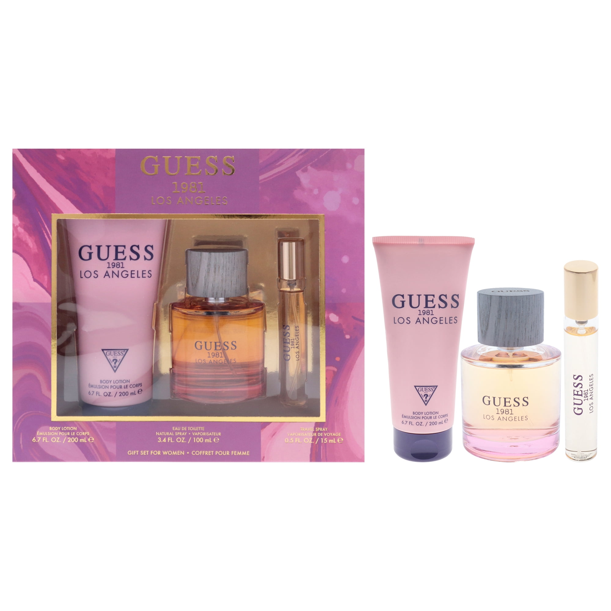 Guess Guess 1981 Los Angeles , 3 Pc Gift Set 3.4oz EDT Spray, 0.5oz EDT ...